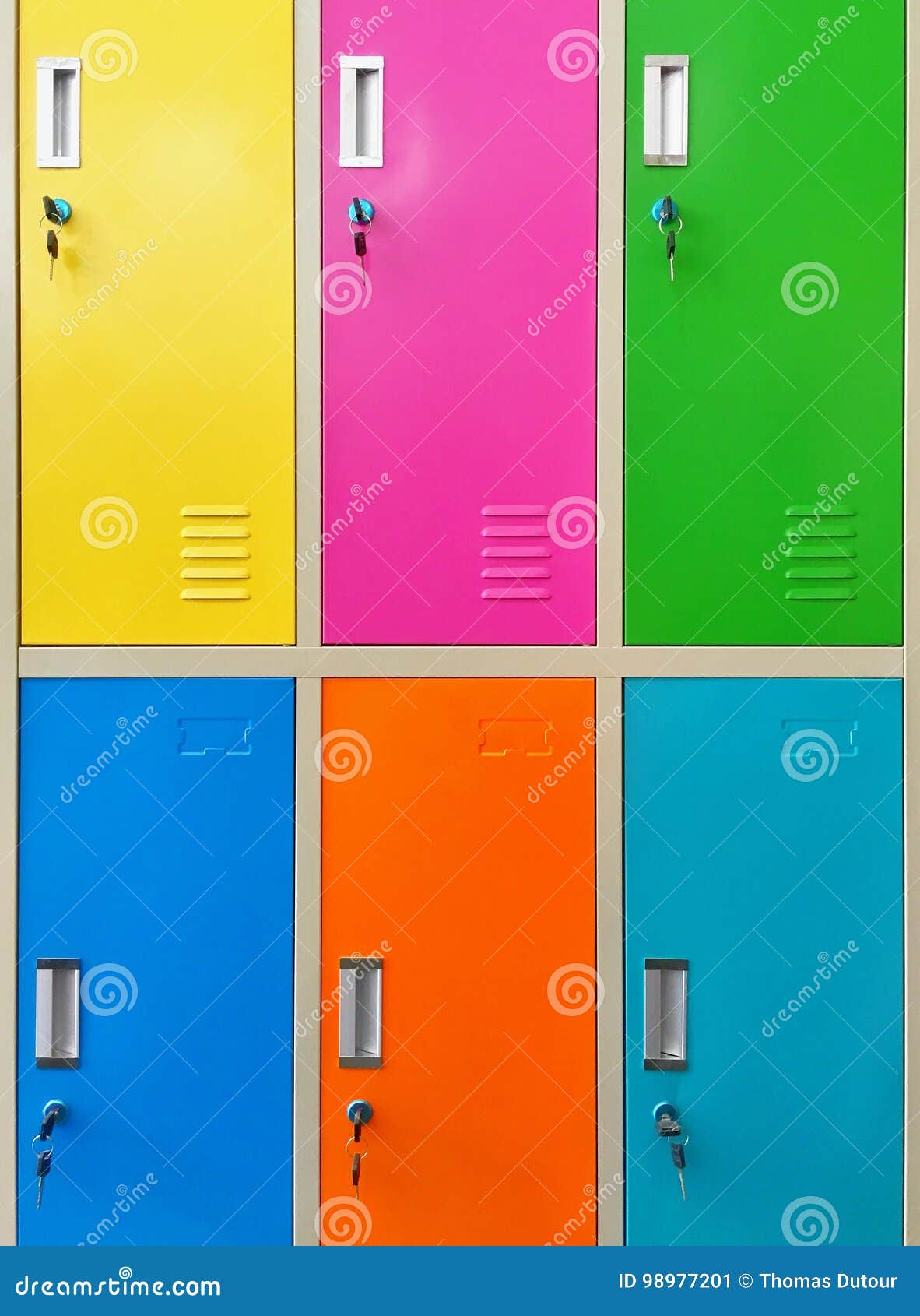 Colourful lockers stock image. Image of clean, pink, closet - 98977201