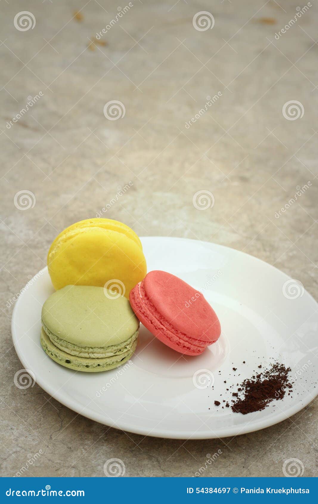 Colourful of Macaroon on a White Plate. Stock Image - Image of cherry ...