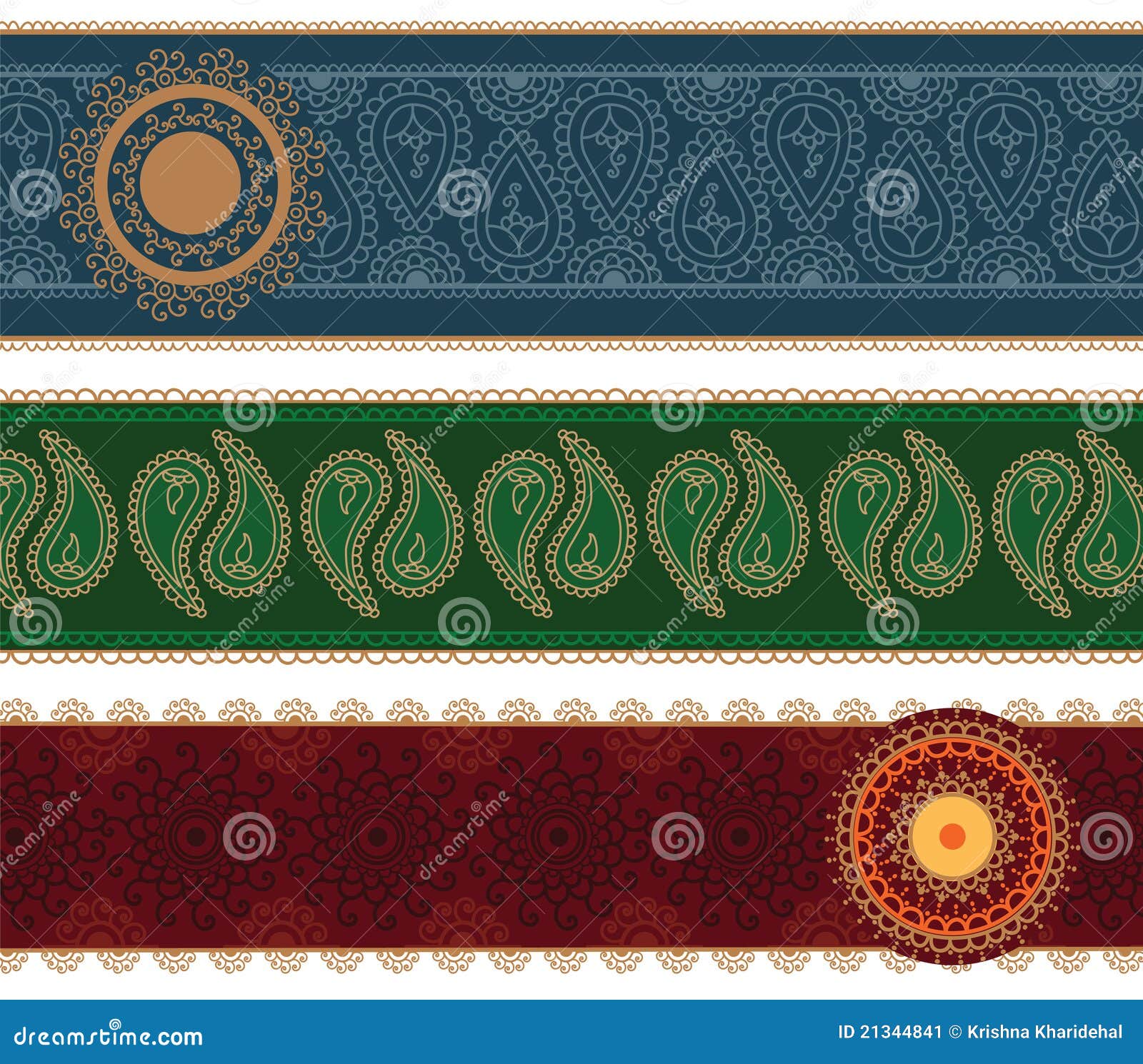 Colourful Mandala Banner with Border Stock Vector - Illustration of ...