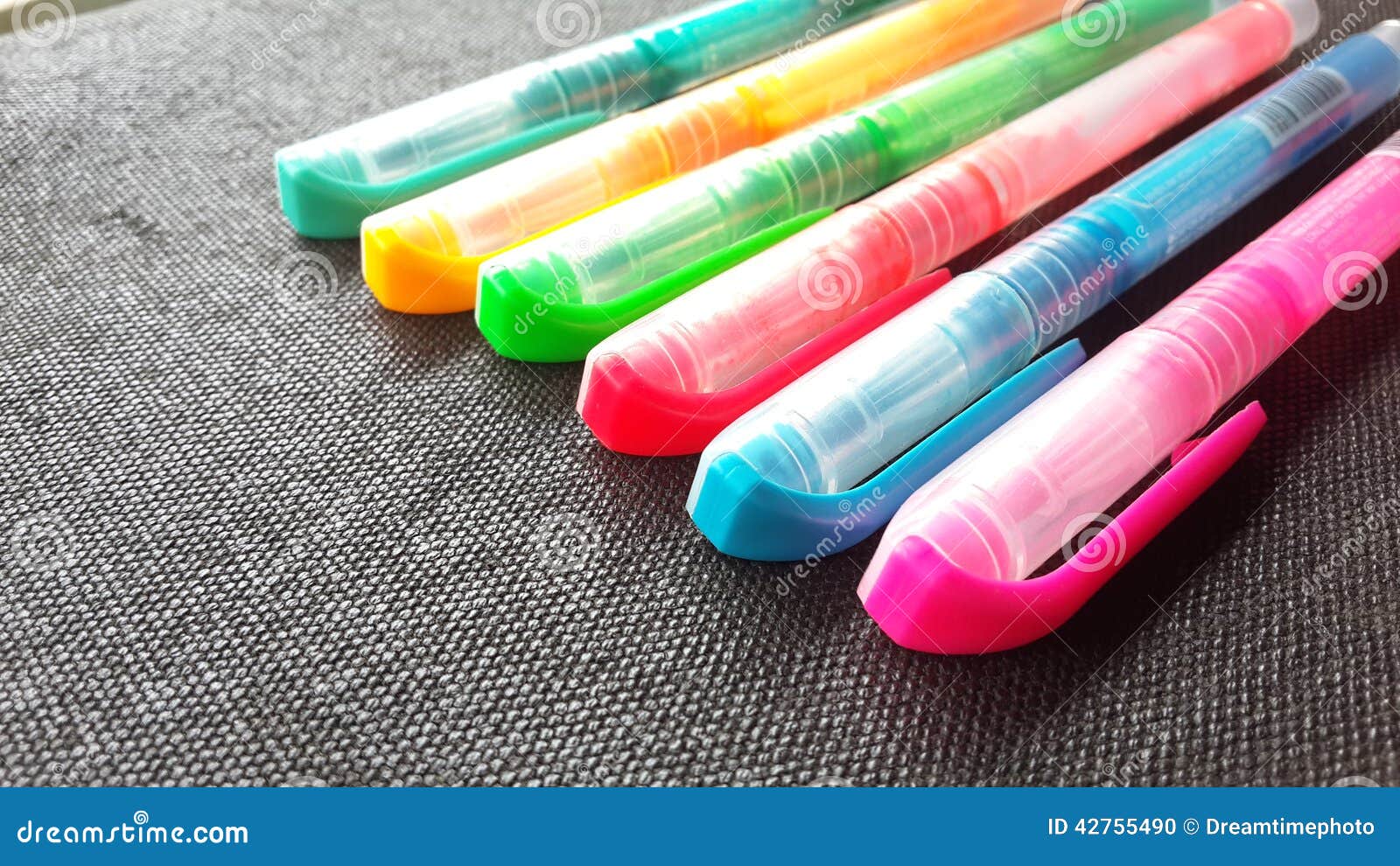 Colourful markers stock photo. Image of colourful, table - 42755490