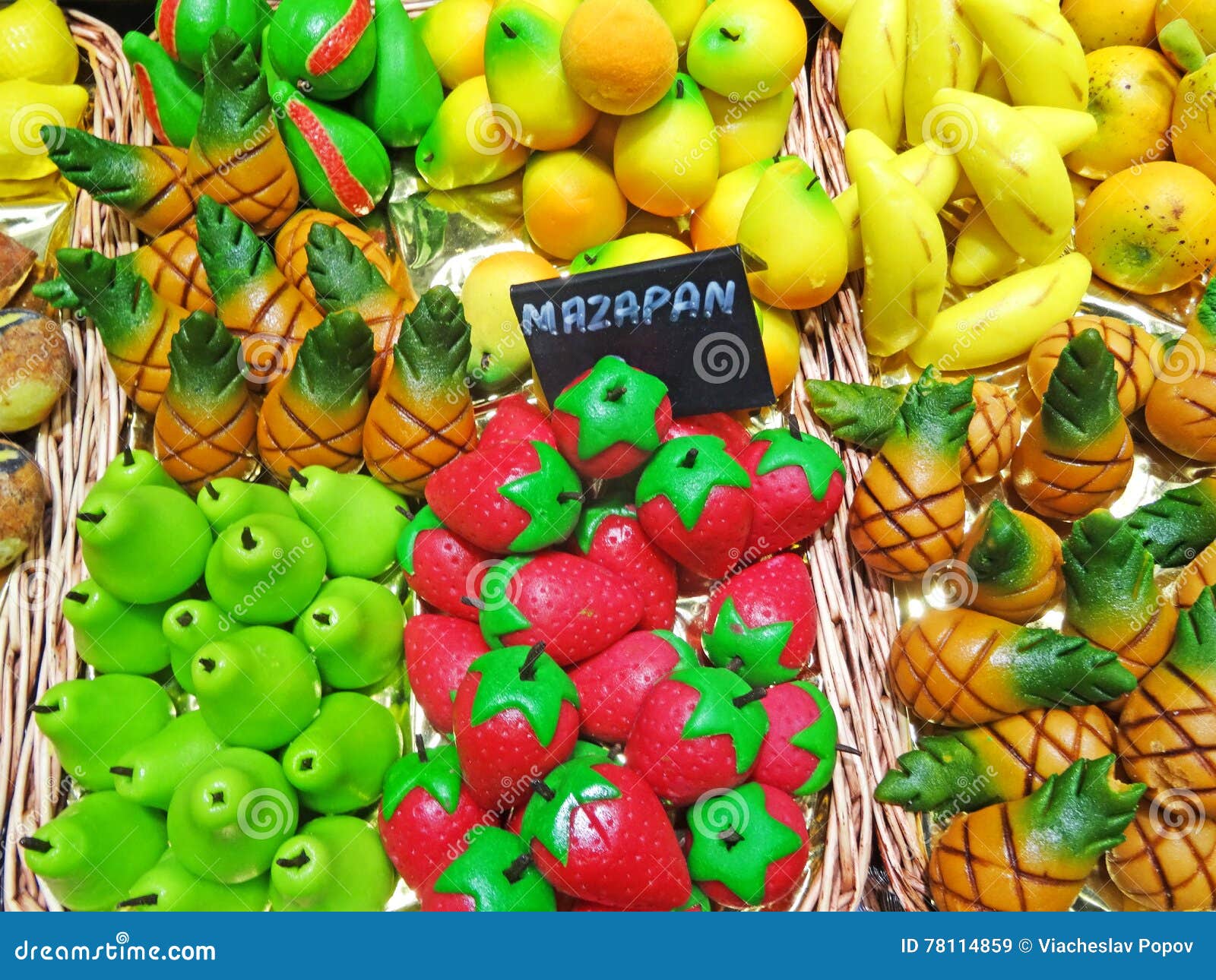 Colourful marzipan candies stock image. Image of detail - 78114859