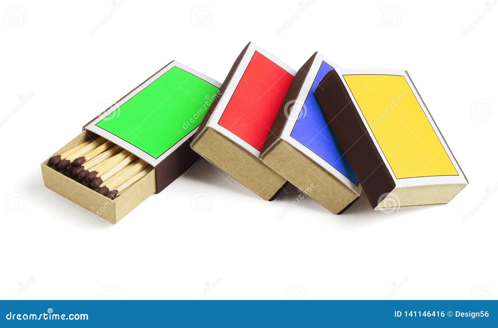 Colourful Match Boxes stock photo. Image of blank, background - 141146416