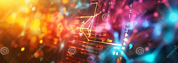 Colourful Mathematic Equation Formula on Cmputer Stock Illustration ...