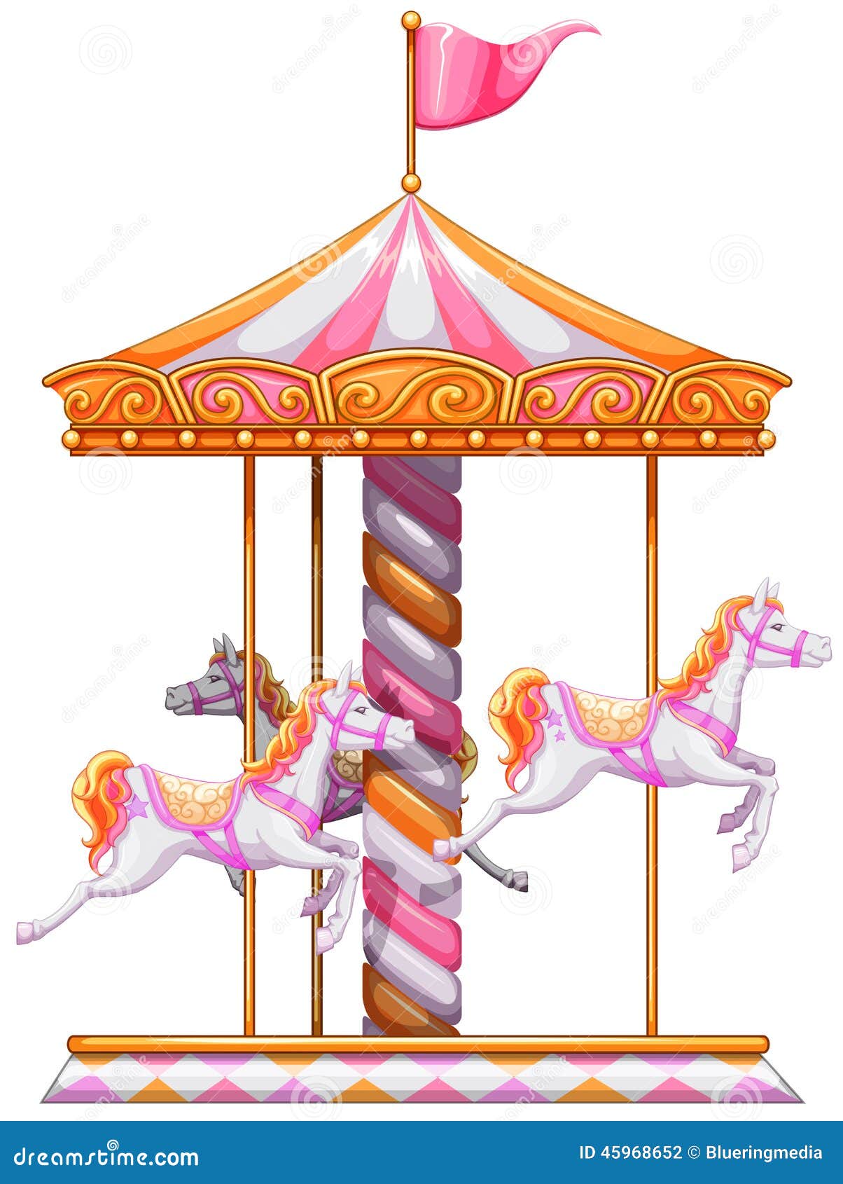 A colourful merry-go-round stock vector. Illustration of steel - 45968652