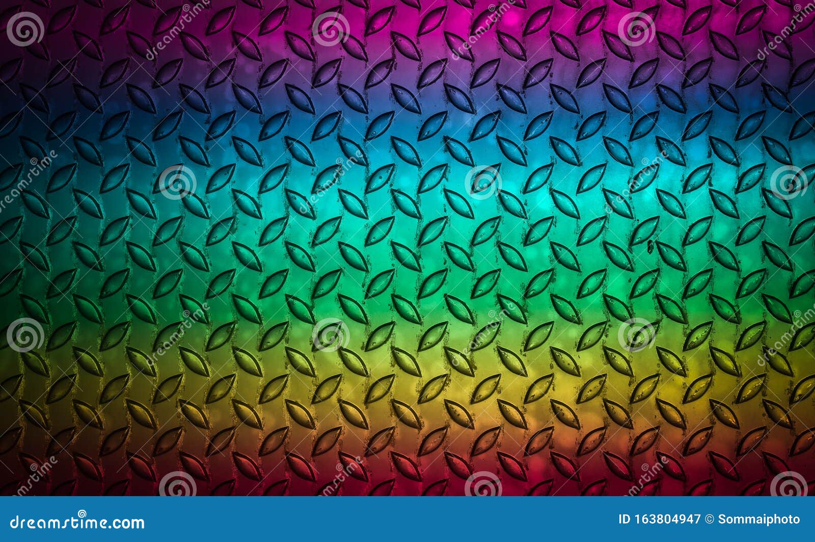 Colourful of Metal Diamond Plate Pattern Stock Image - Image of ...