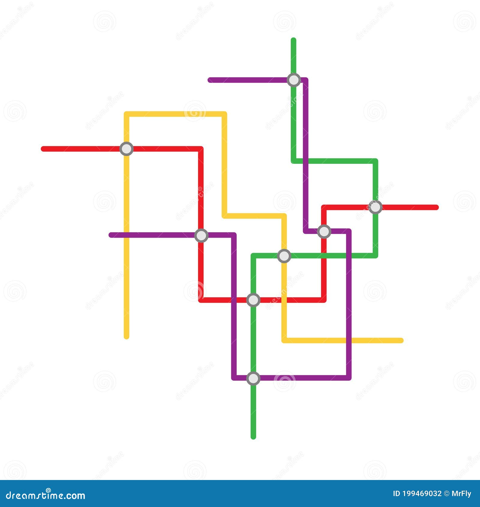 Colourful Metro Map, Edittable Vector Illustration Stock Vector ...