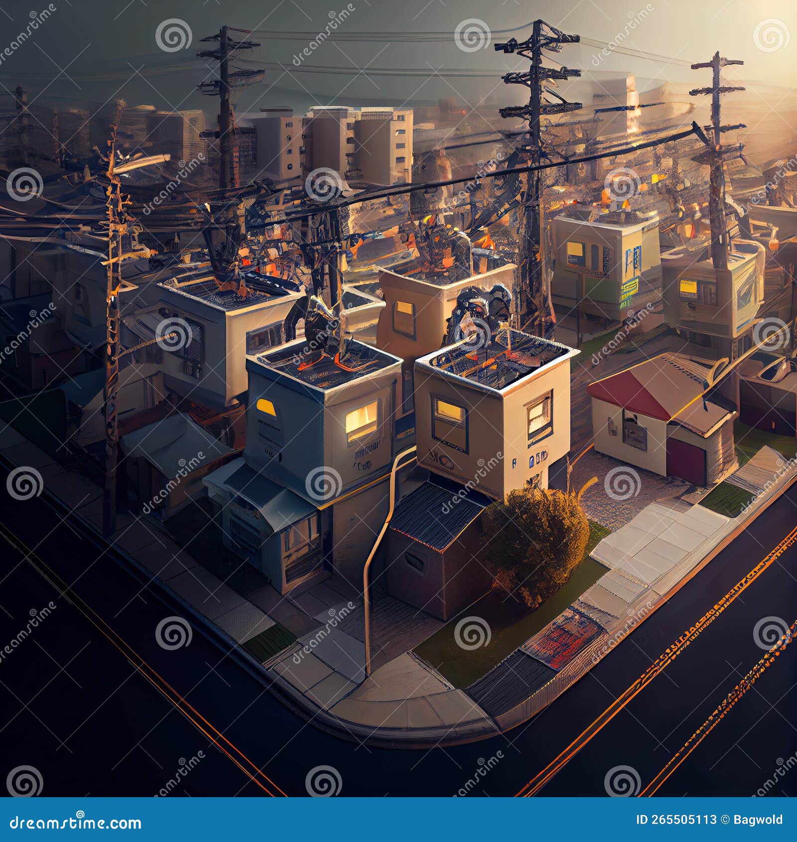 Colourful Microgrid - Smartgrid Concept Generative AI Illustration ...