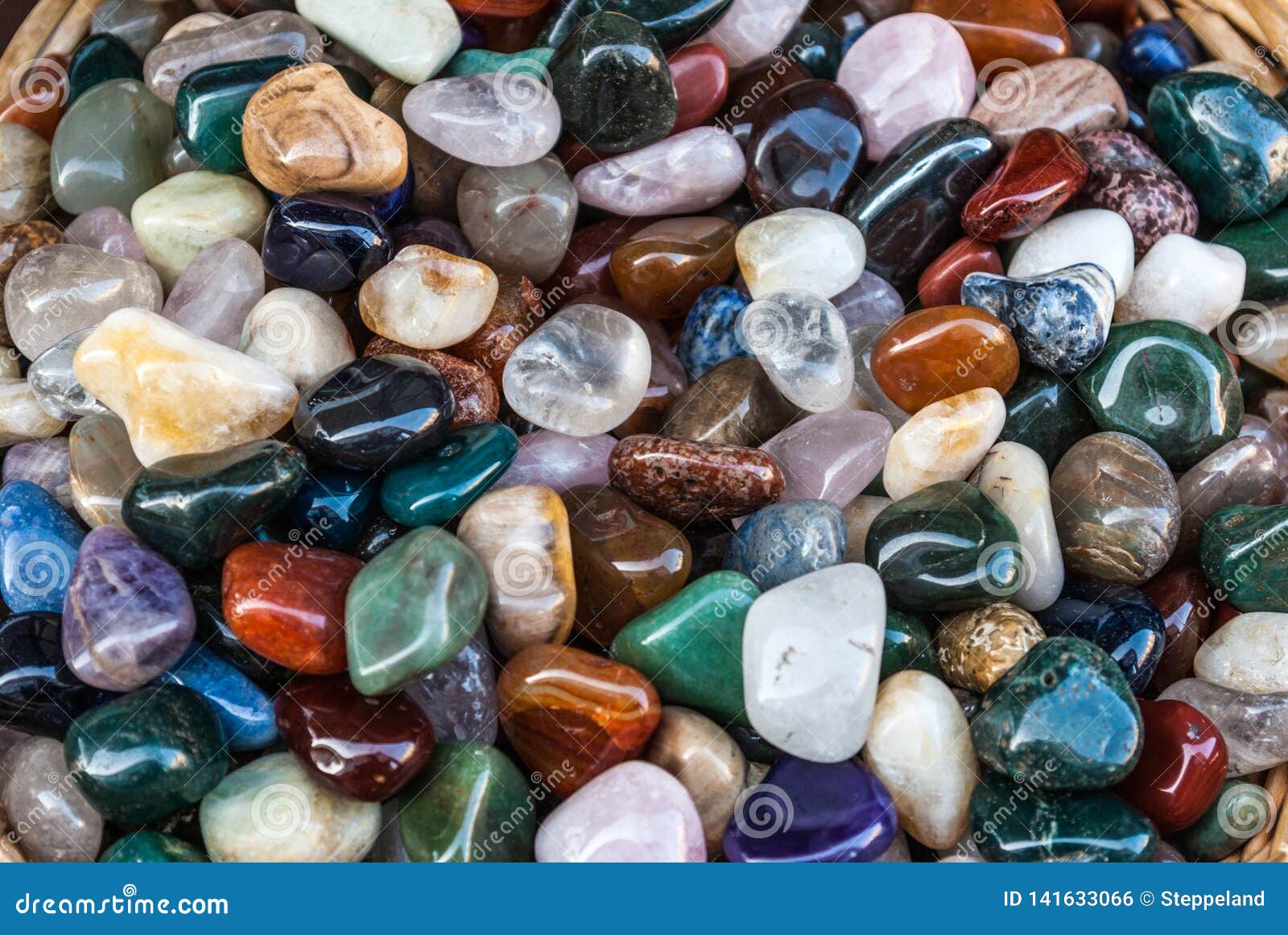 Colourful Polished Mineral Stones Background Stock Photo - Image of ...