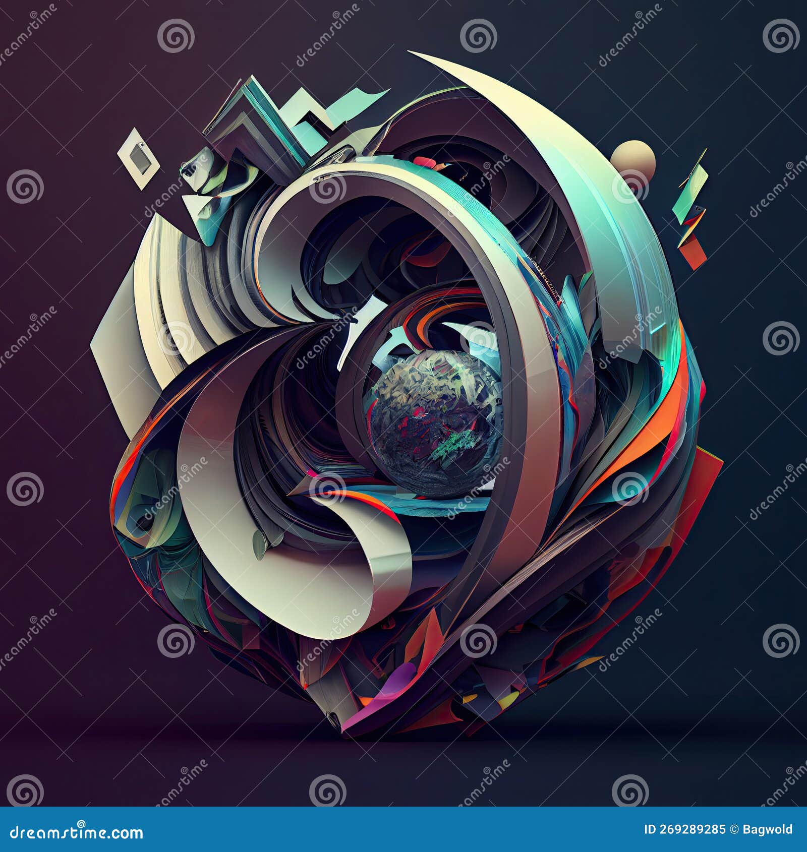 Colourful Mixed Dimension Design Stock Illustration - Illustration of ...