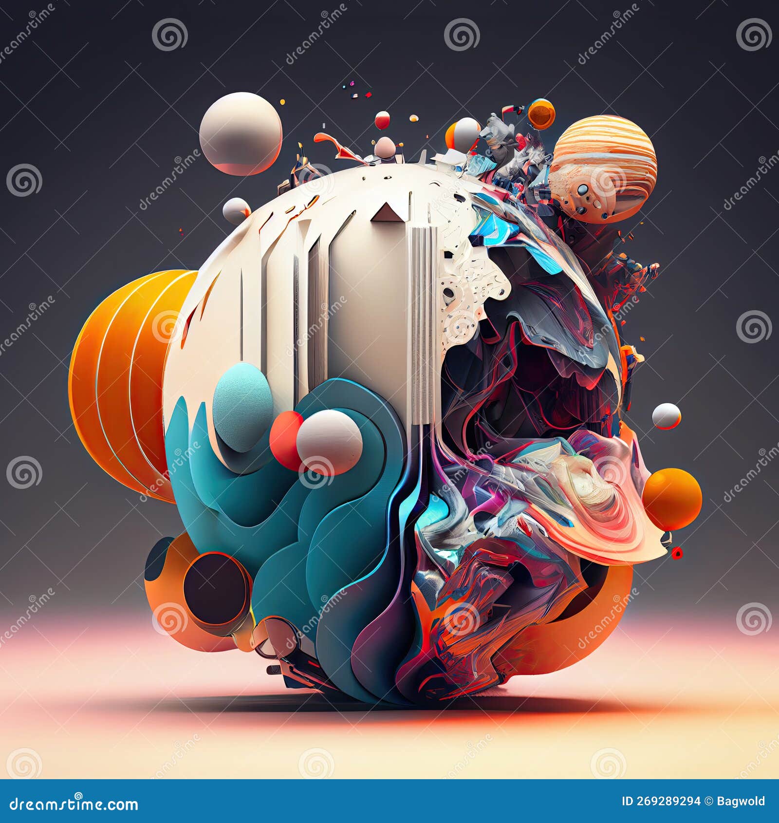 Colourful Mixed Dimension Design Stock Illustration - Illustration of ...
