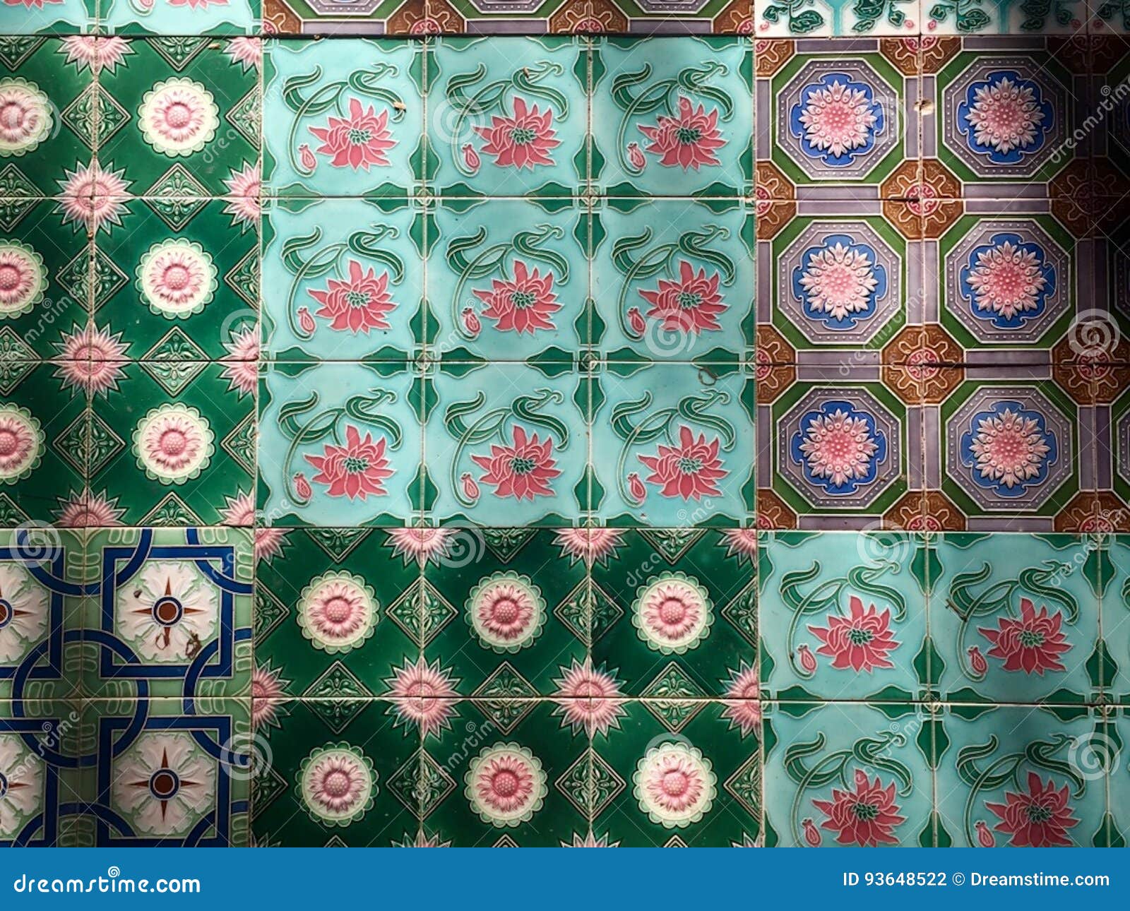 Colourful mosaic floor stock photo. Image of floor, flowers - 93648522