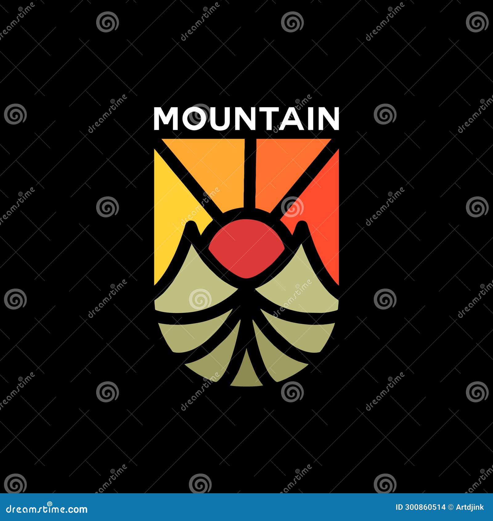 Colourful Mountain Logo Vector Design Illustration Emblem Stock ...