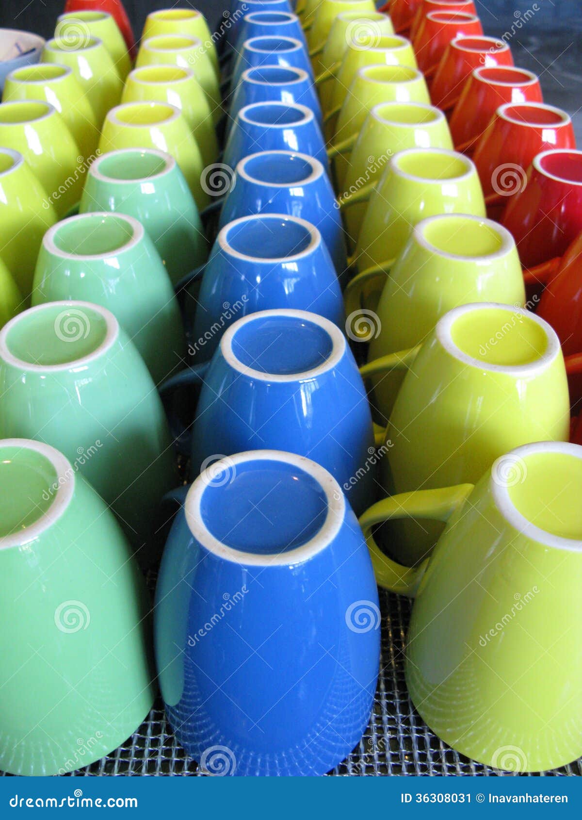 Colourful mugs stock image. Image of pottery, green, blue - 36308031