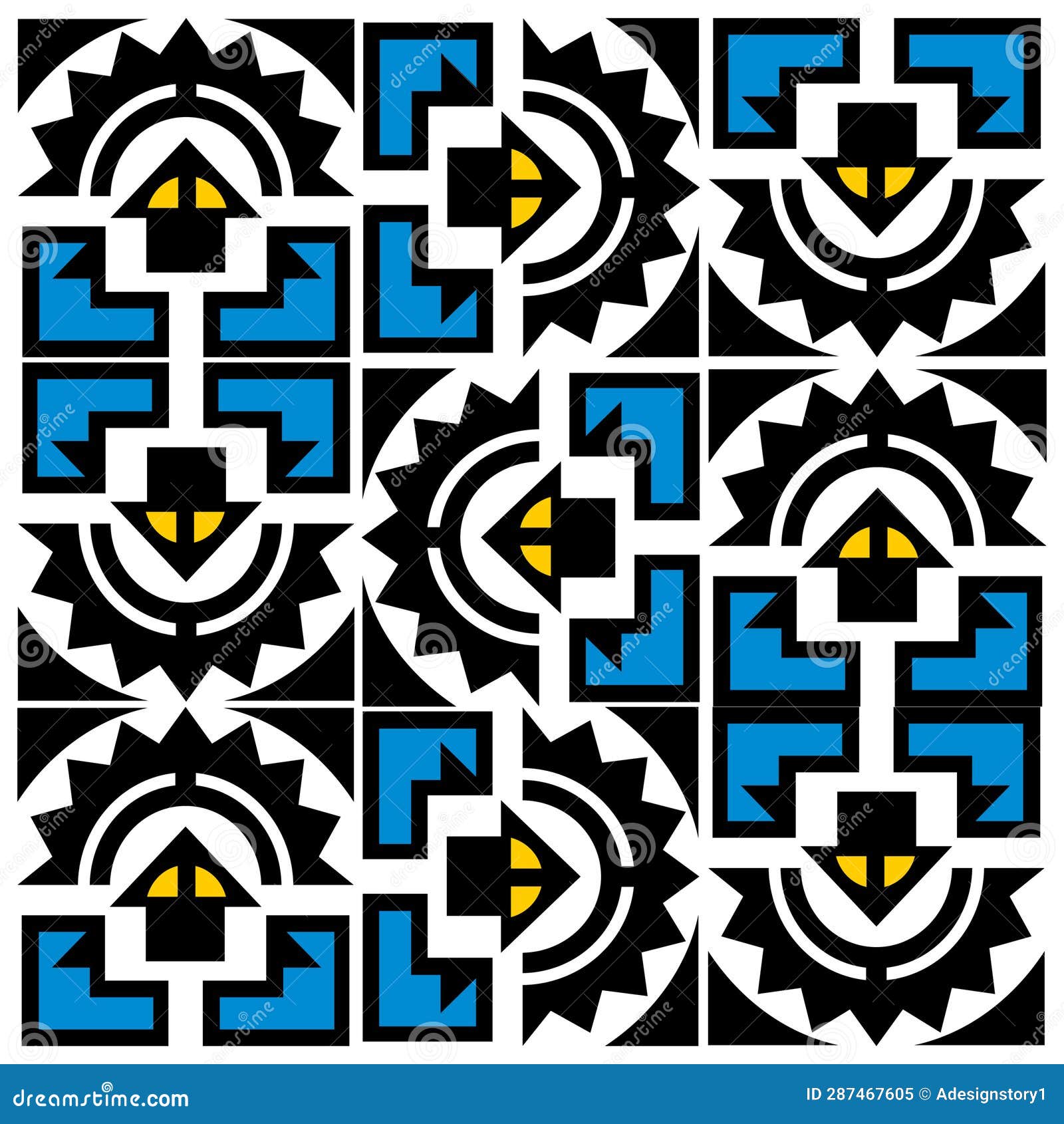 Colourfull Ndebele Design Pattern Backgrounds Stock Illustration ...