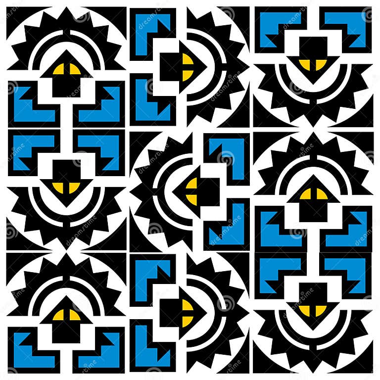 Colourfull Ndebele Design Pattern Backgrounds Stock Illustration ...