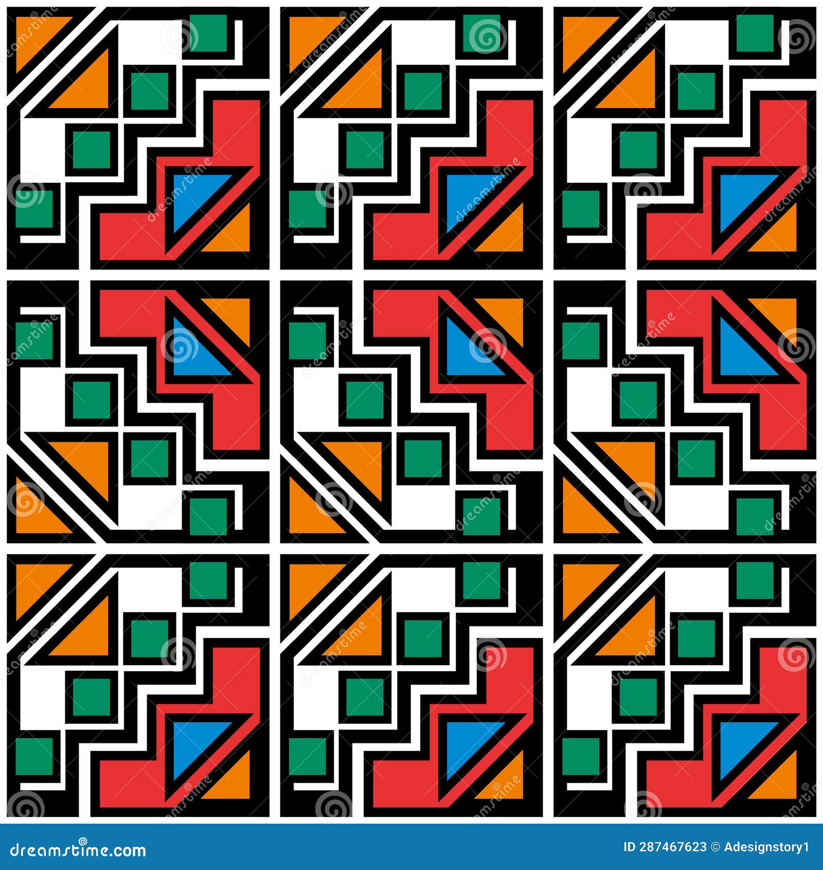 Colourfull Ndebele Design Pattern Backgrounds Stock Vector ...