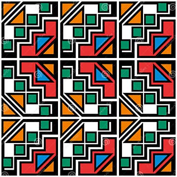 Colourfull Ndebele Design Pattern Backgrounds Stock Vector ...