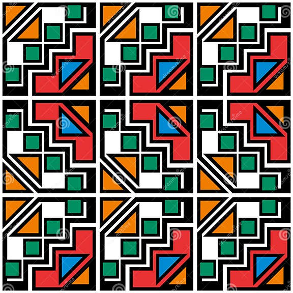 Colourfull Ndebele Design Pattern Backgrounds Stock Vector ...