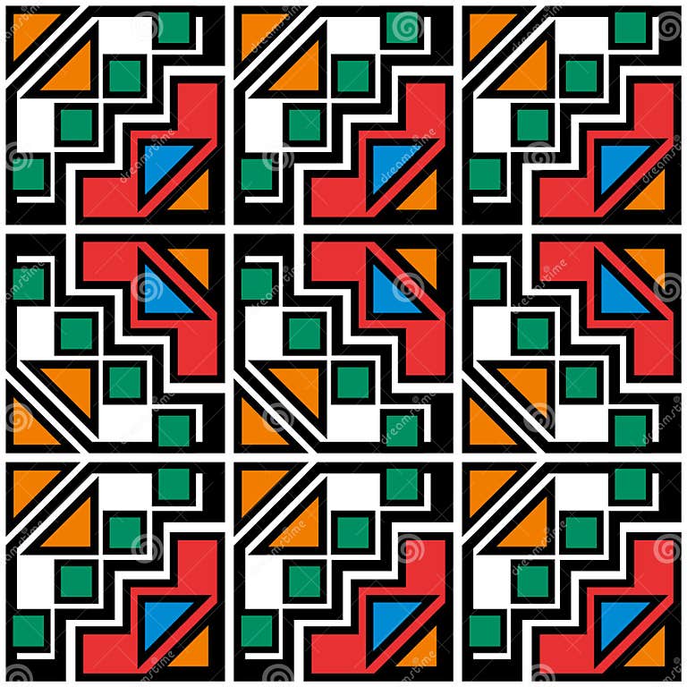 Colourfull Ndebele Design Pattern Backgrounds Stock Vector ...
