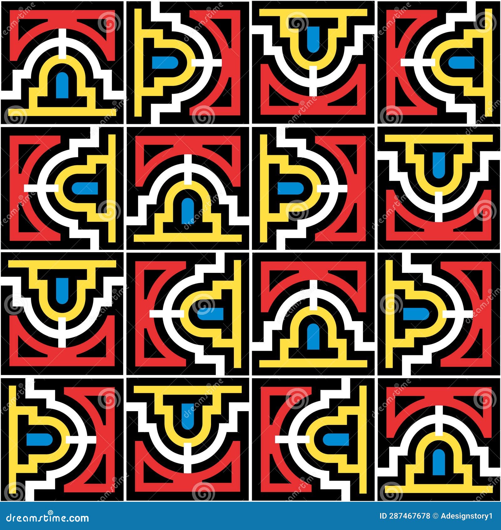 Colourfull Ndebele Design Pattern Backgrounds Stock Illustration ...