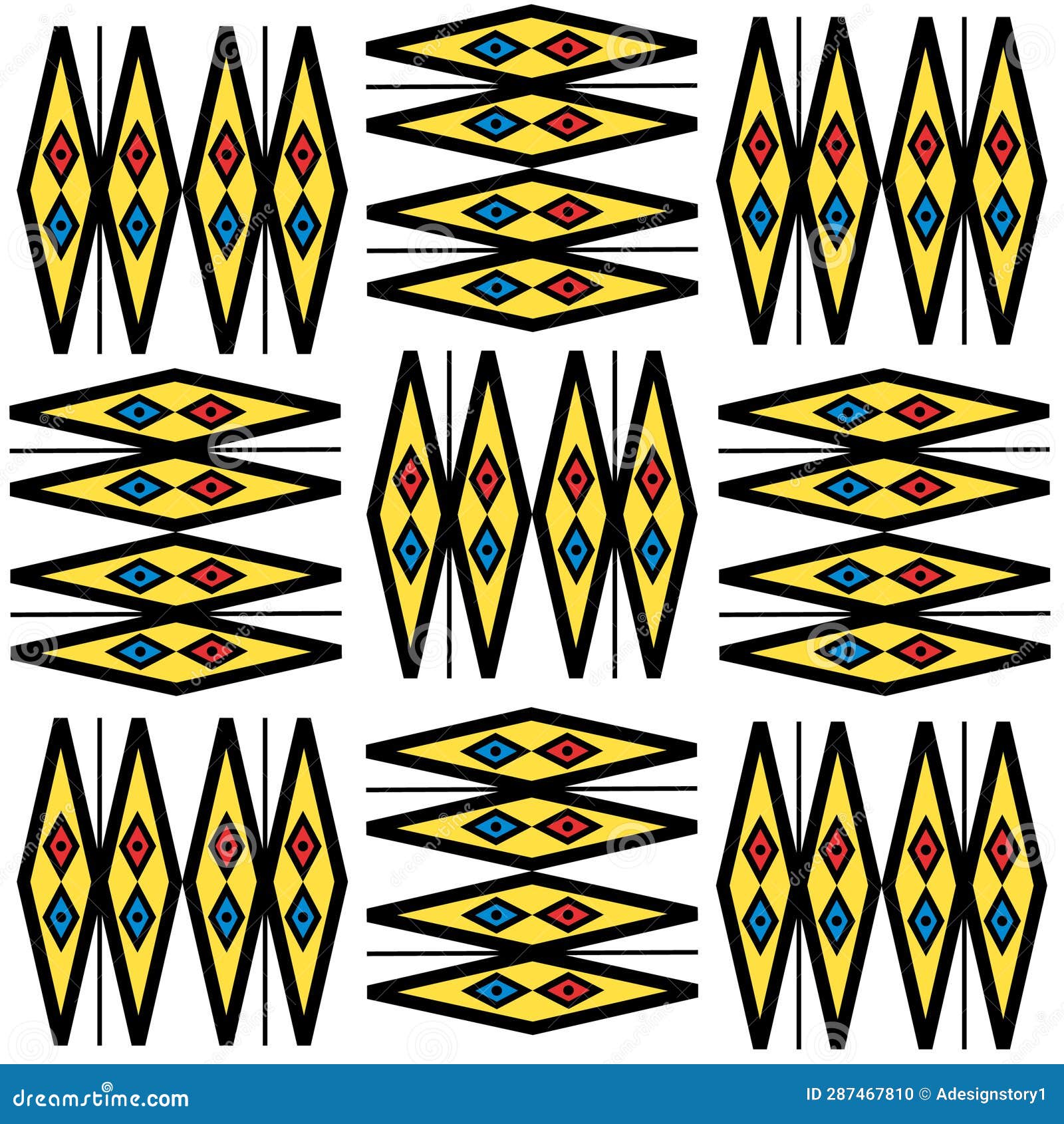 Colourfull Ndebele Design Pattern Backgrounds Stock Illustration ...