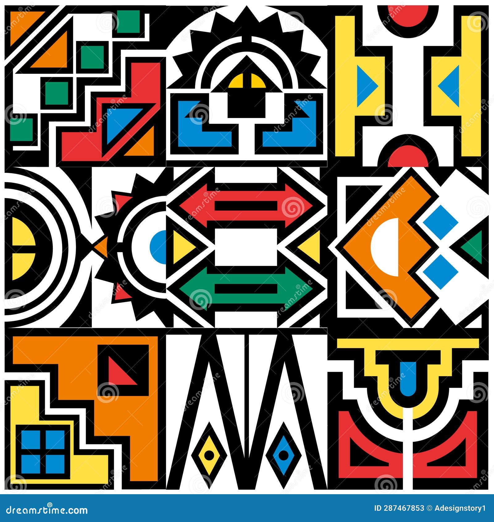 Colourfull Ndebele Design Pattern Backgrounds Stock Vector ...