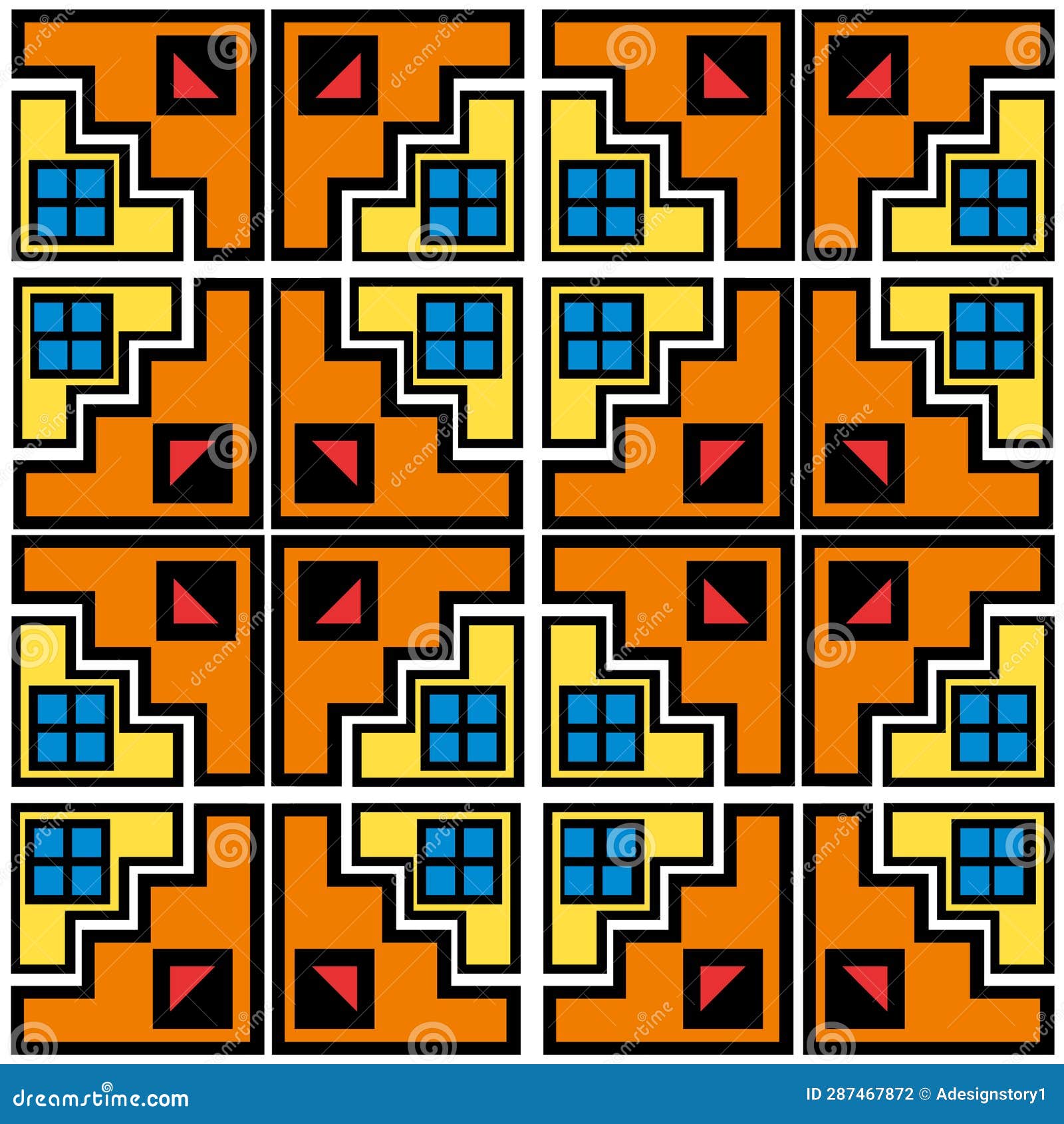 Colourfull Ndebele Design Pattern Backgrounds Stock Vector ...