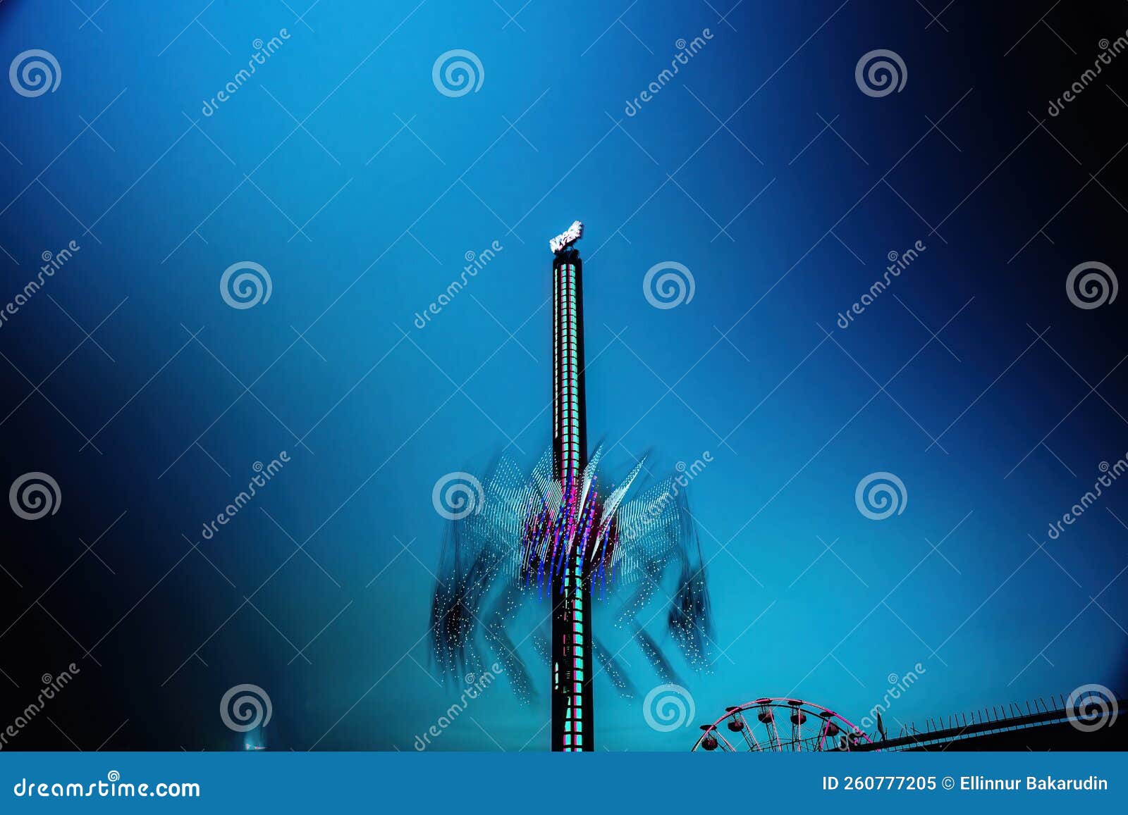 Colourful Neon of Fun Fair at Night Stock Image - Image of colorful ...