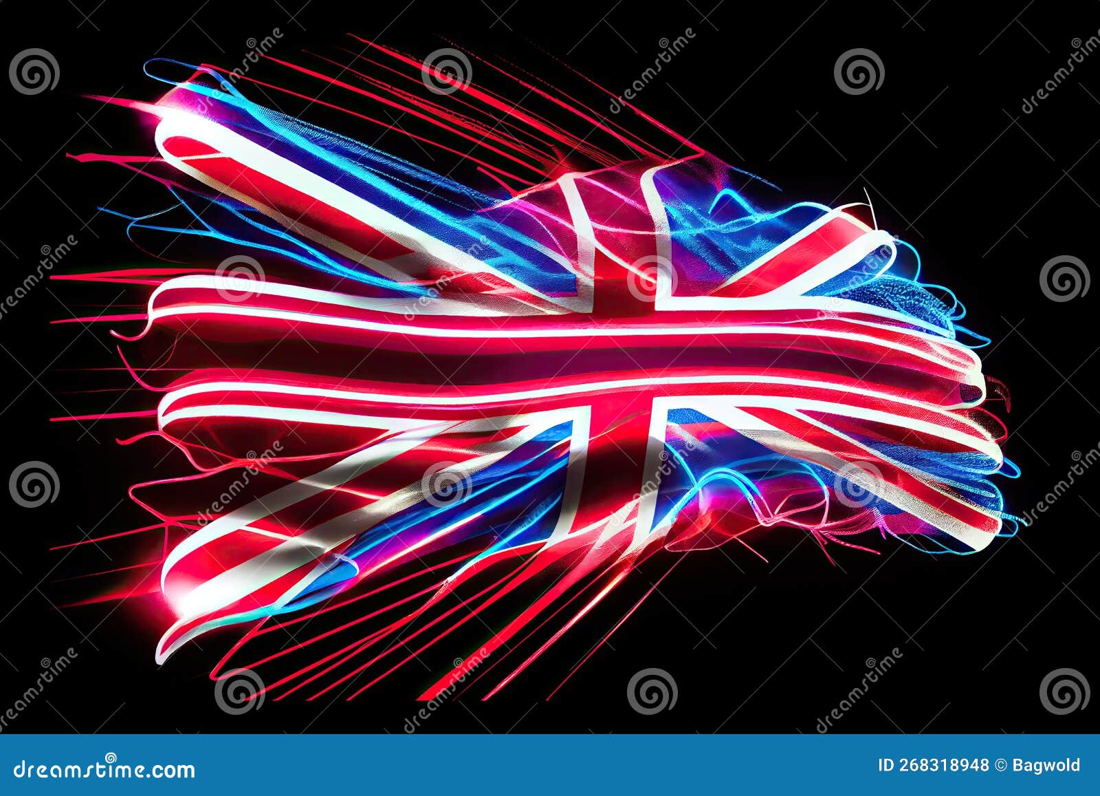 Colourful Neon Union Jack Flag AI Illustration Stock Illustration ...