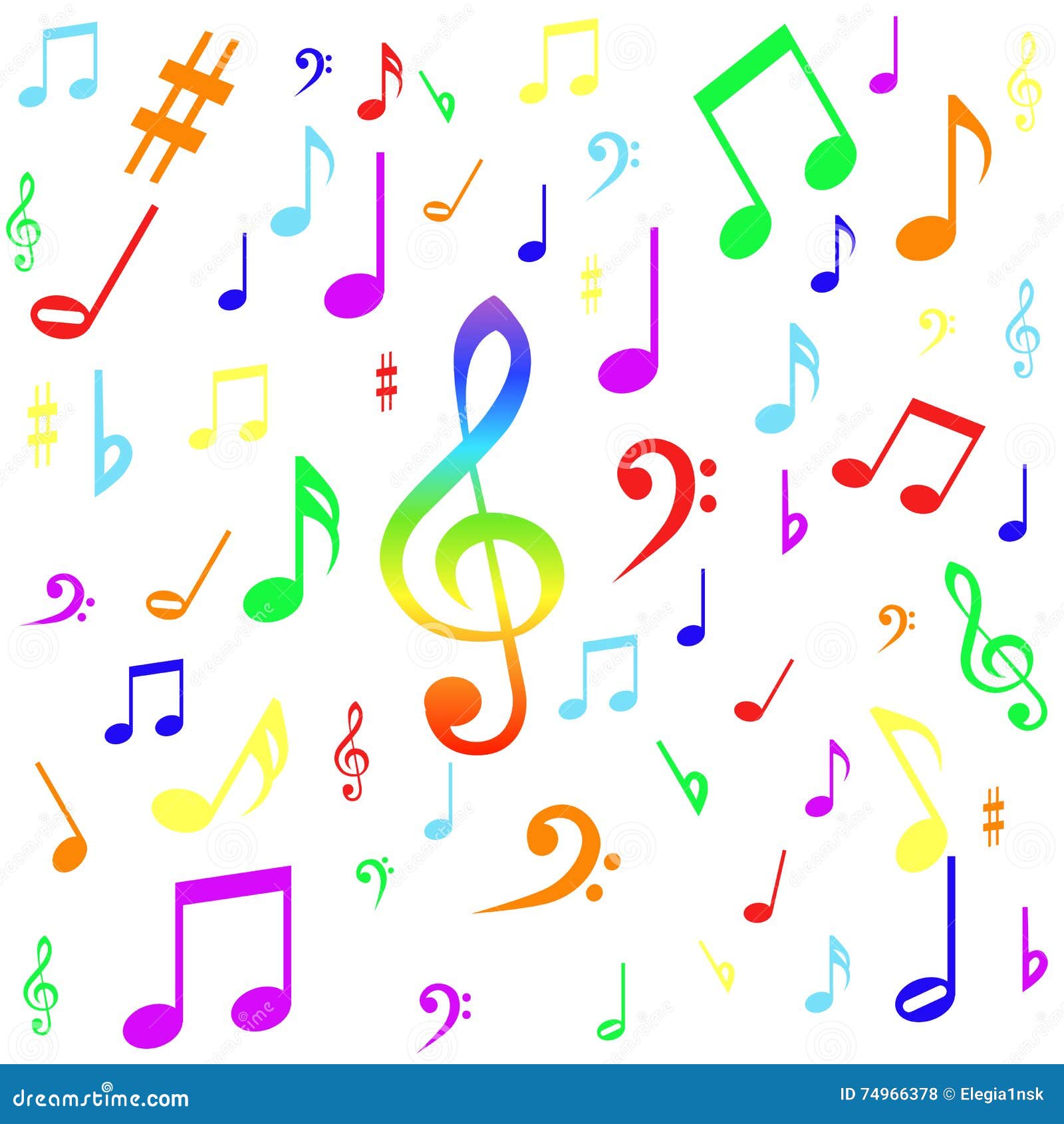 Colourful Notes Seamless Pattern Stock Vector - Illustration of green ...