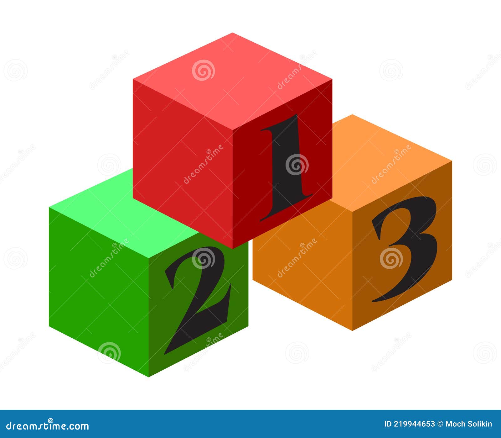 Colourful 123 Number Blocks Flat Icon for Apps and Websites Stock ...