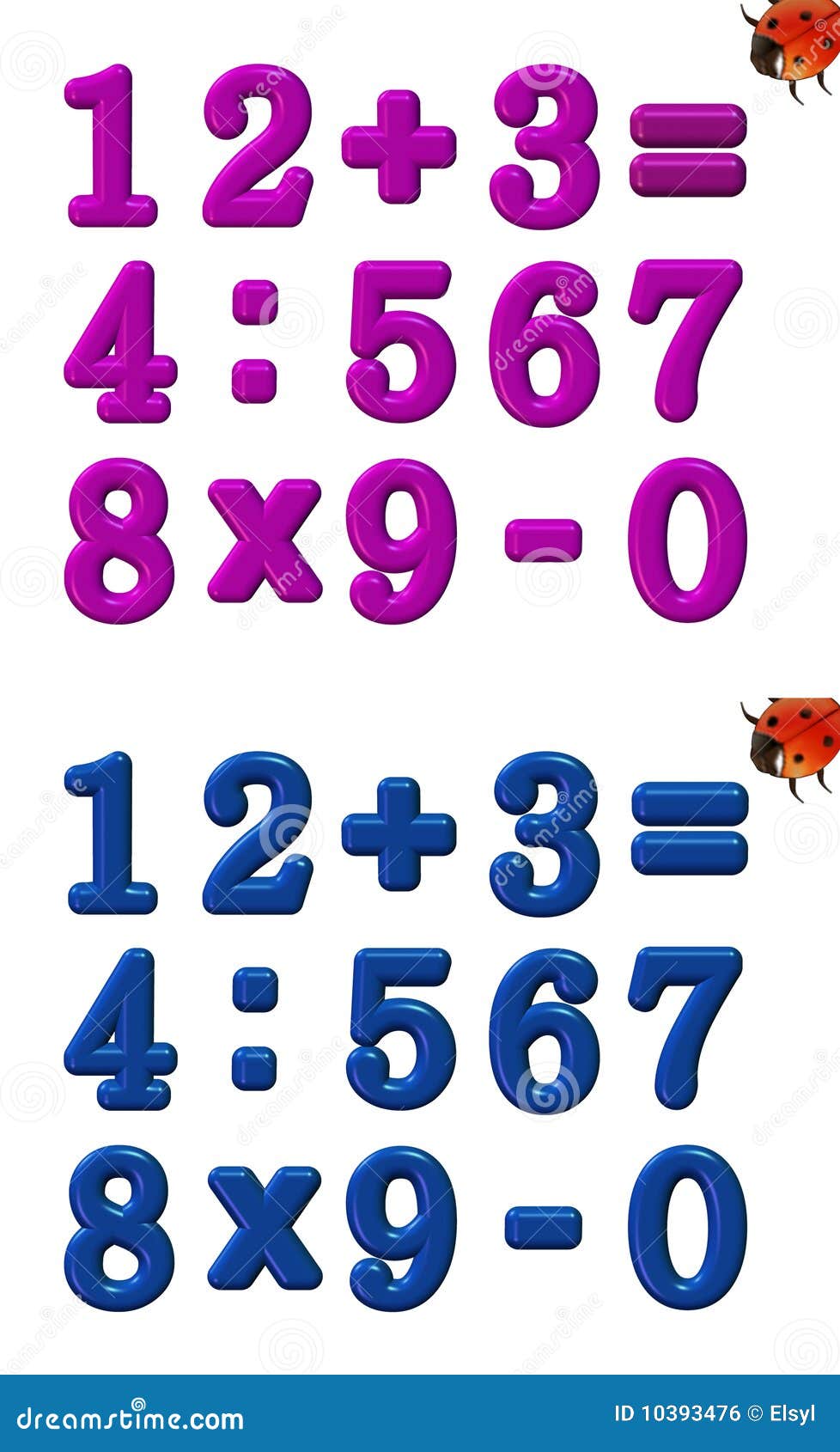 Colourful numbers school stock illustration. Illustration of colour ...