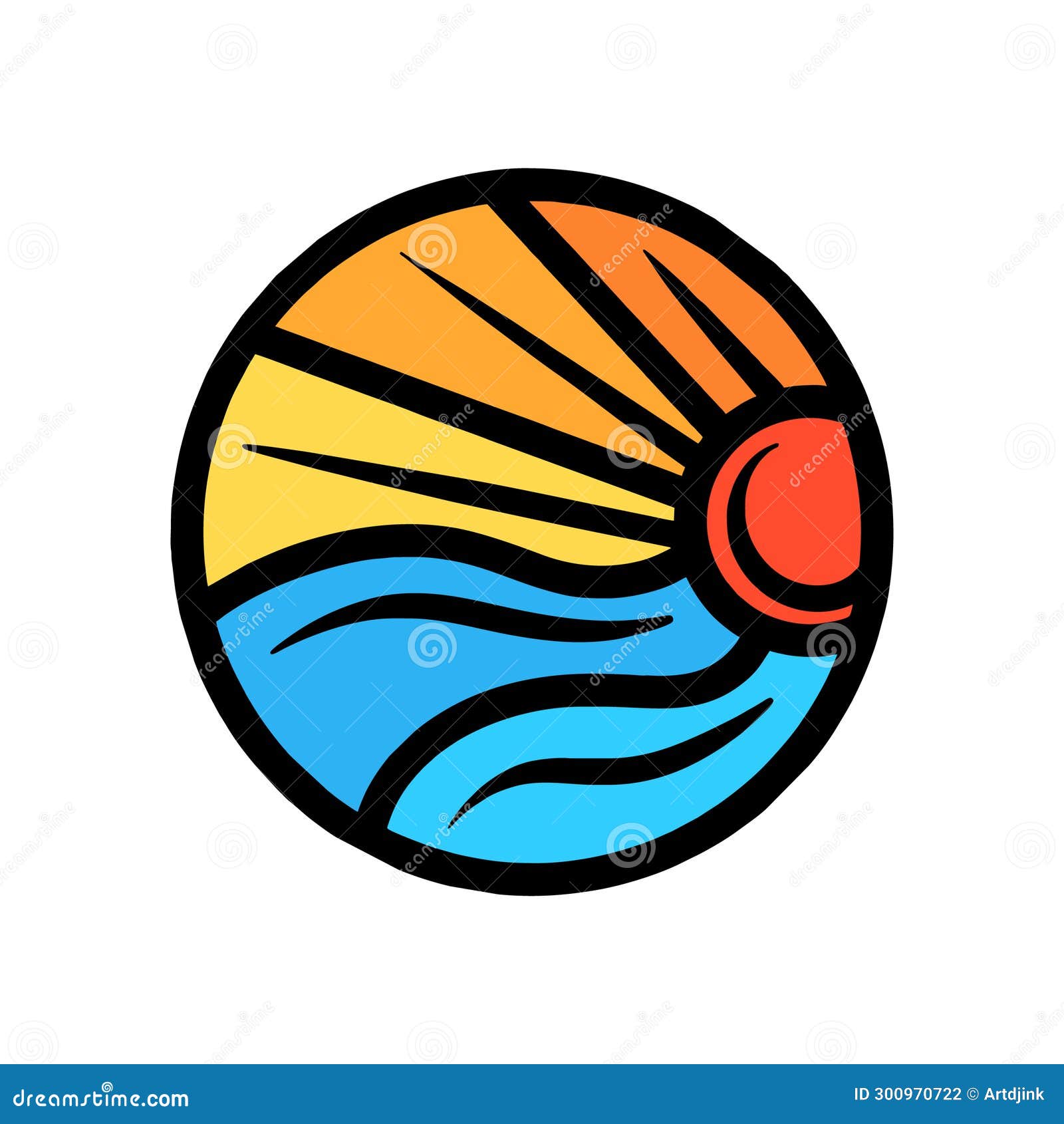Colourful Ocean Logo Vector Design Illustration Emblem Stock ...