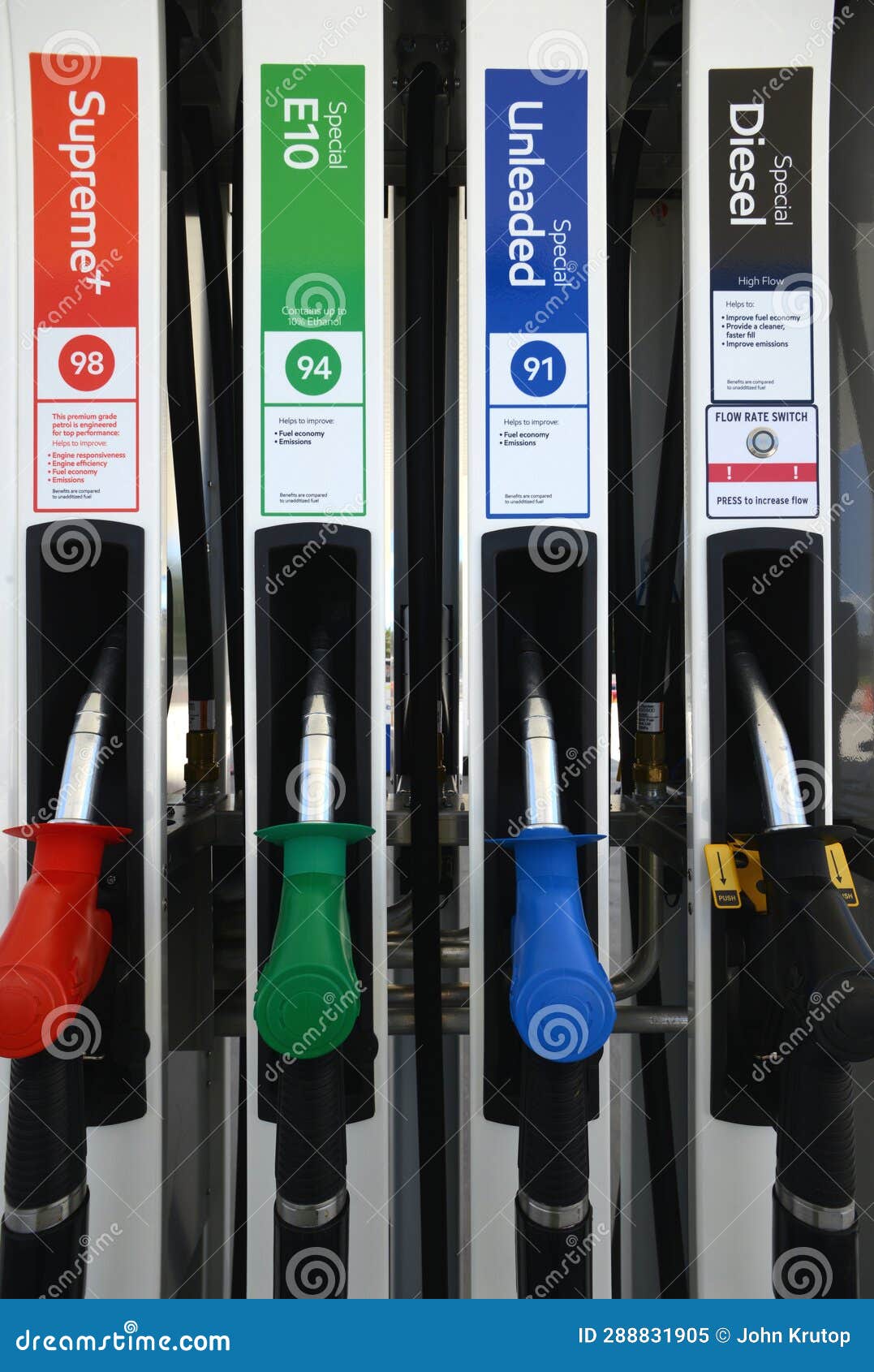 Fuel-under the Pump, Various Types of Fuel Available at a Service ...