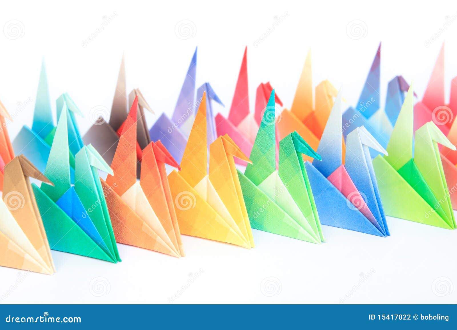 Colourful origami birds stock photo. Image of peace, background - 15417022