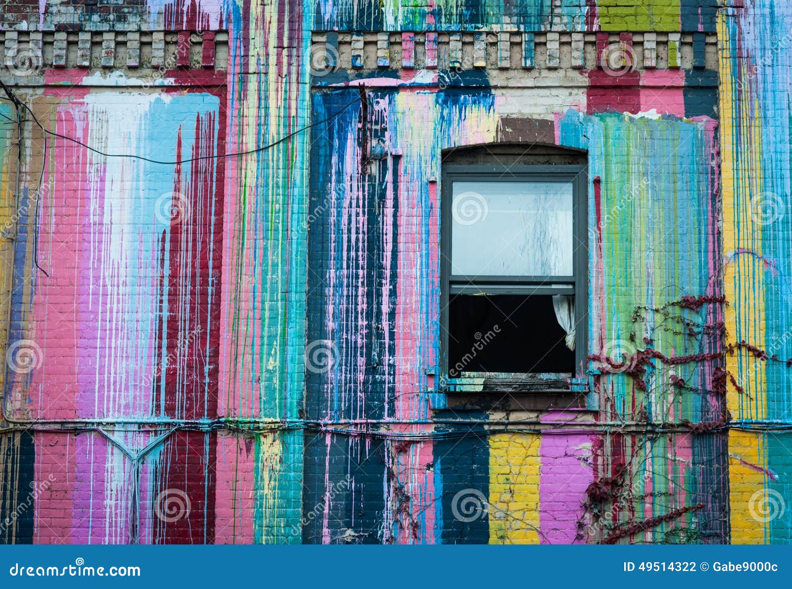 Colourful Paint Building Background Stock Photo - Image of brooklyn ...