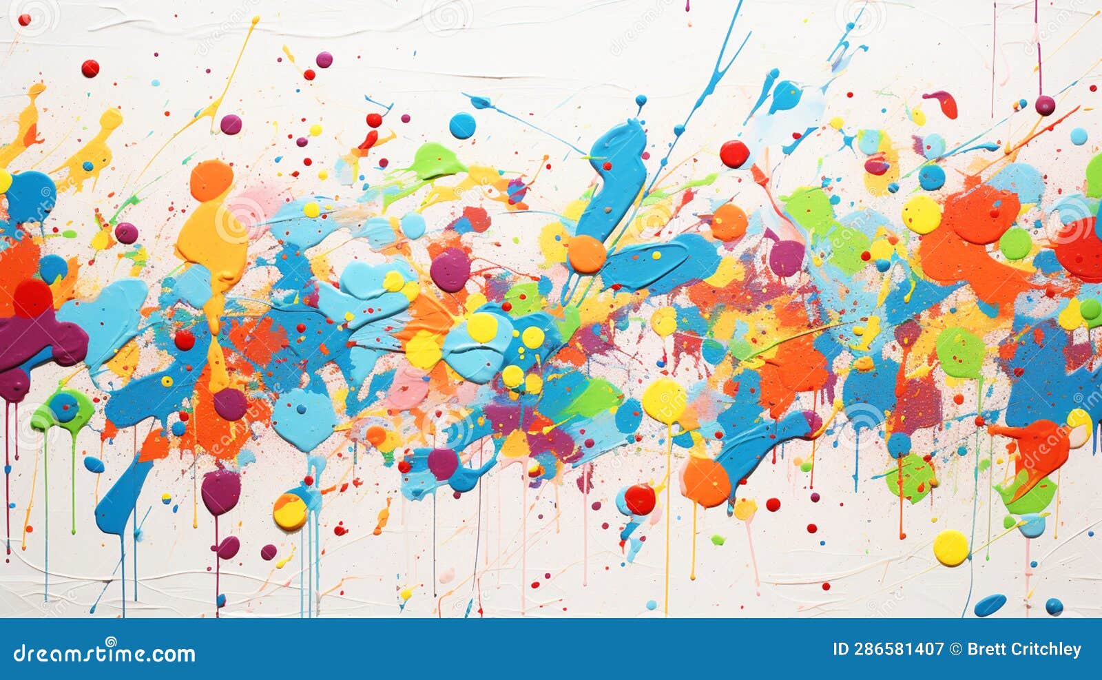 Colourful Paint Splash Wall Art Stock Illustration - Illustration of ...