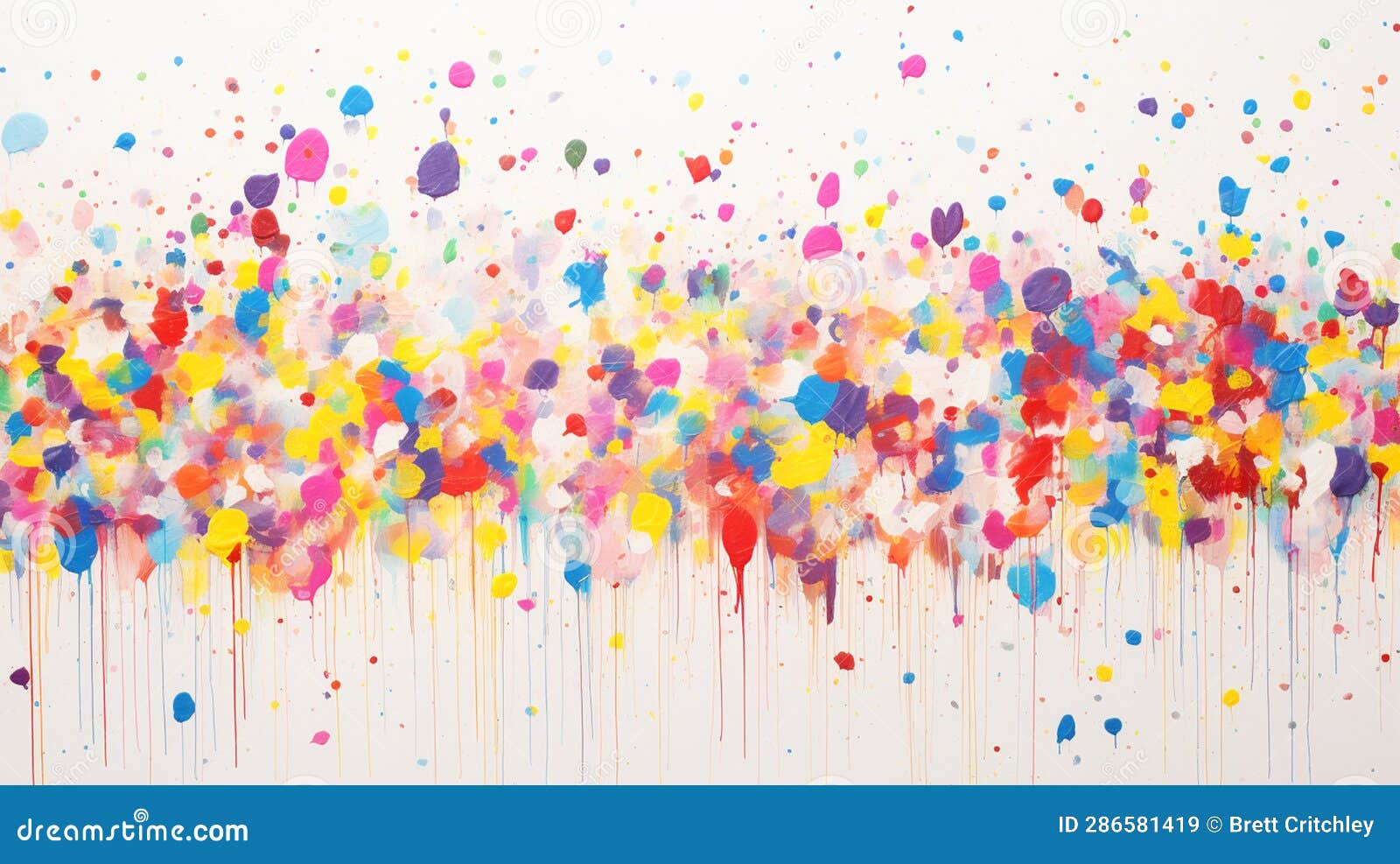Colourful Paint Splash Wall Art Stock Illustration - Illustration of ...