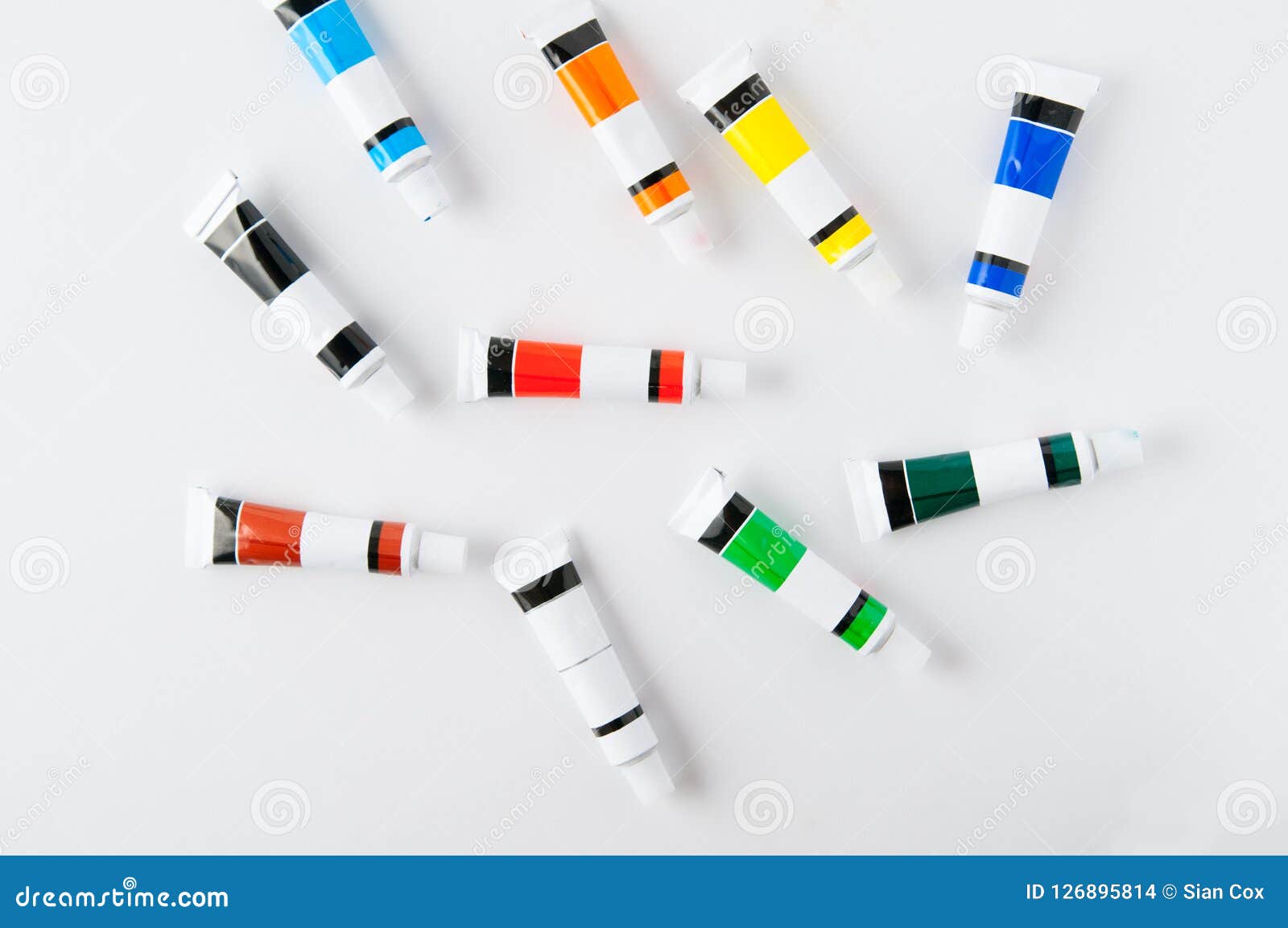 Colourful Paint Tubes stock photo. Image of colorful - 126895814