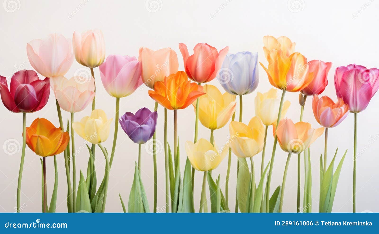 Colourful Panoramic Spring Banner of Fresh Tulips Stock Photo - Image ...