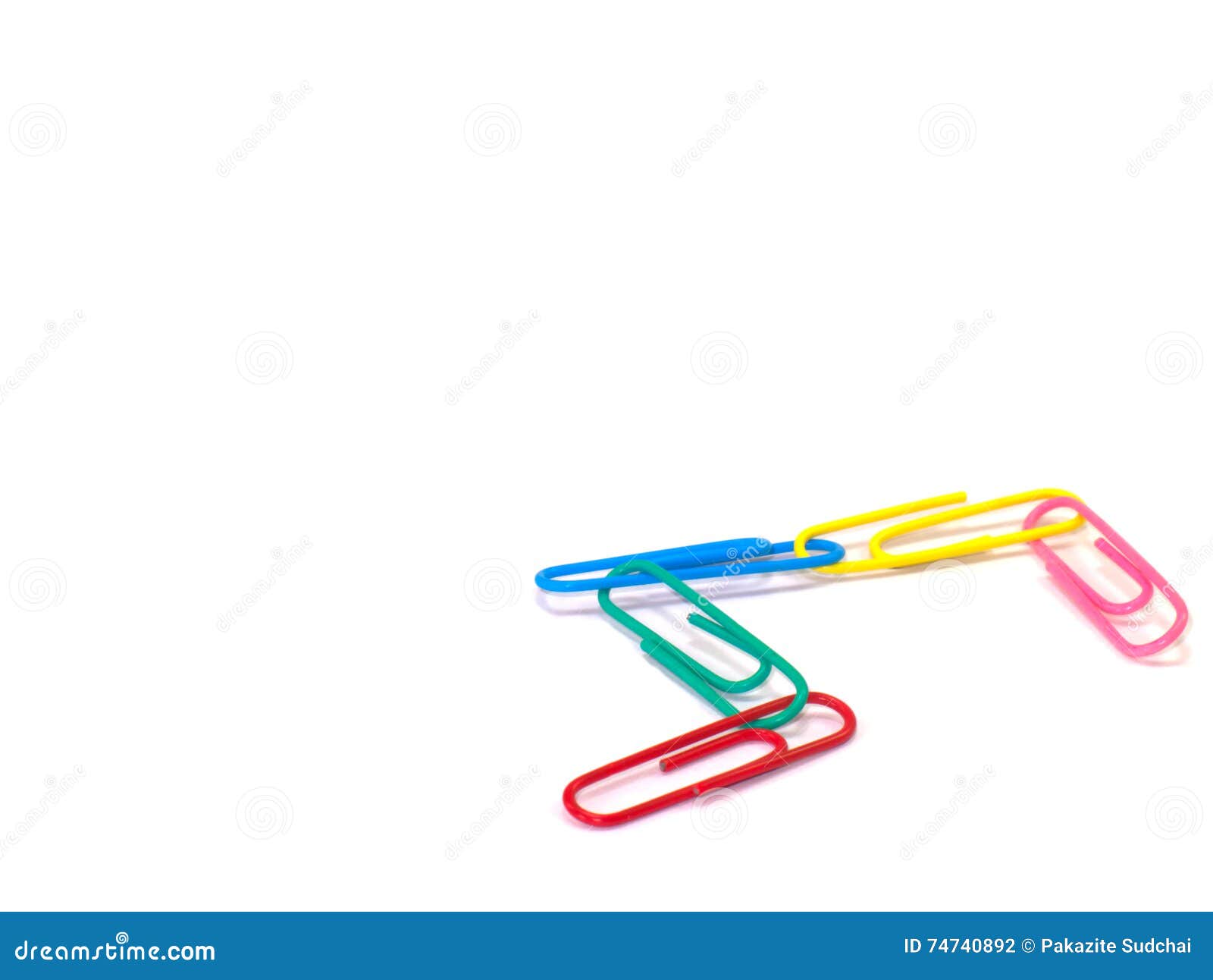 Colourful paper clips stock photo. Image of attachment - 74740892