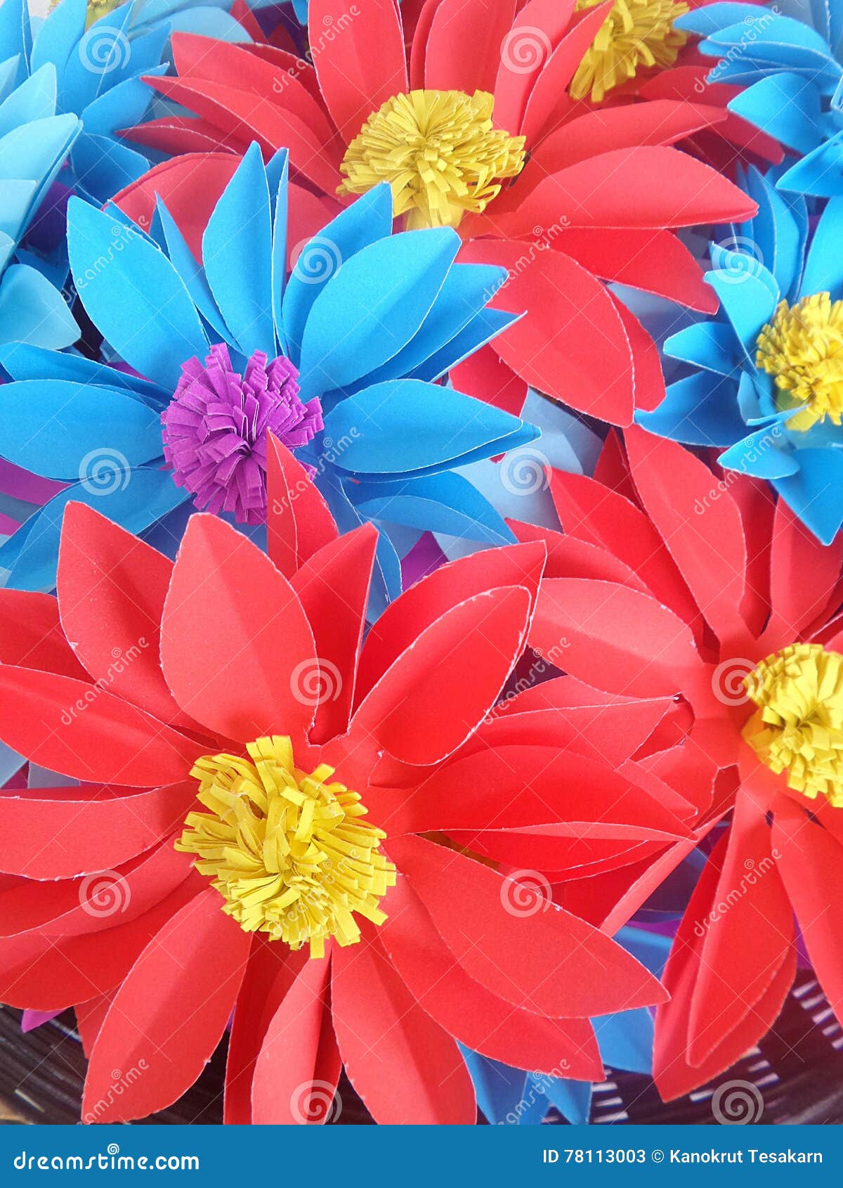Colourful Paper Flower Decoration Stock Image - Image of decoration ...