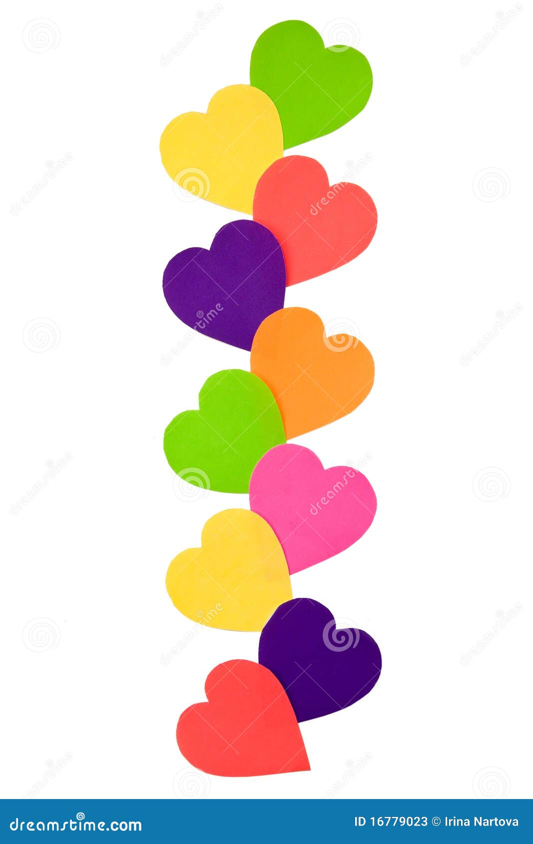 Colourful paper hearts stock image. Image of colored - 16779023