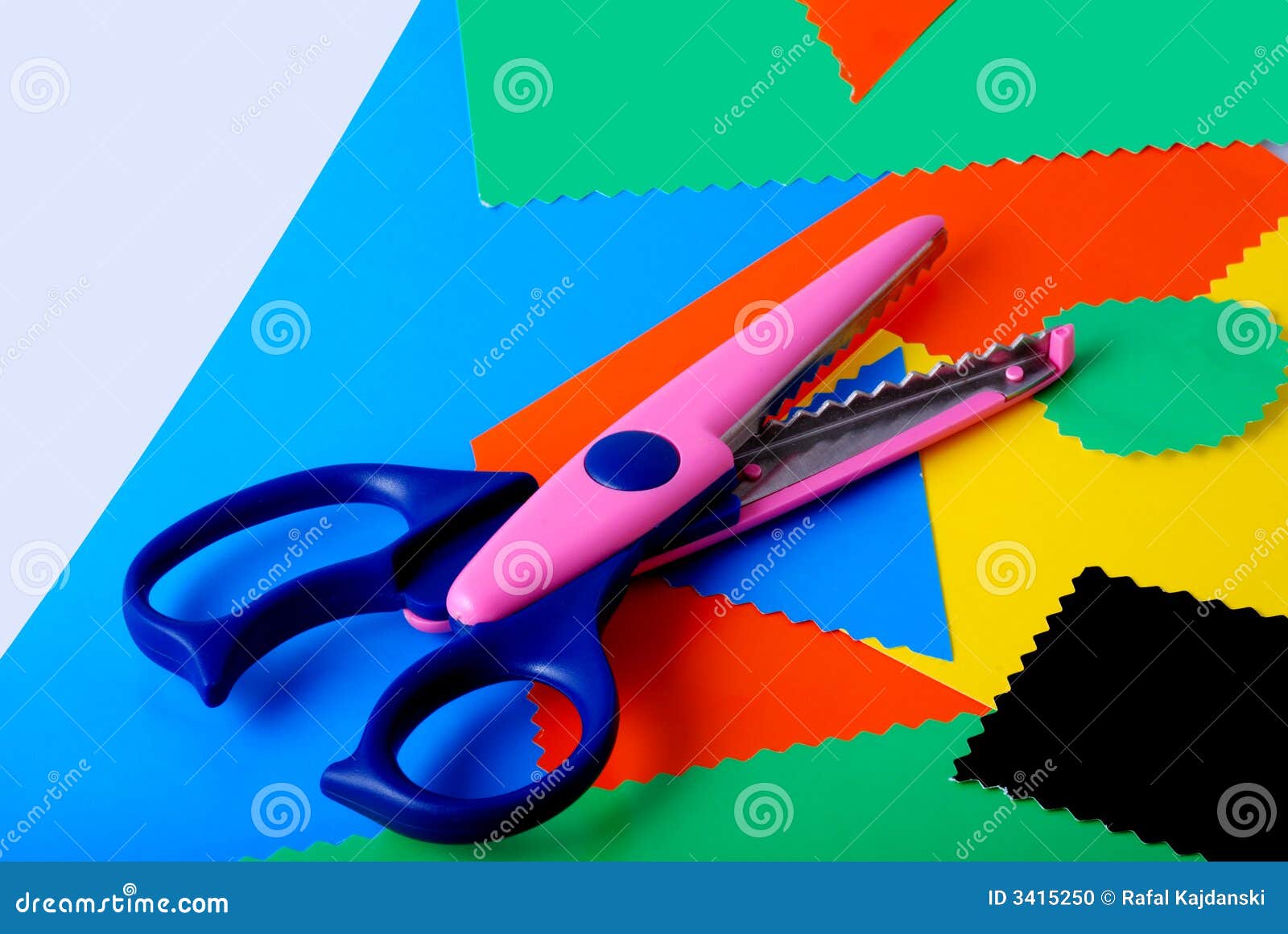Colourful Paper and Scissors Stock Photo - Image of sharp, desk: 3415250