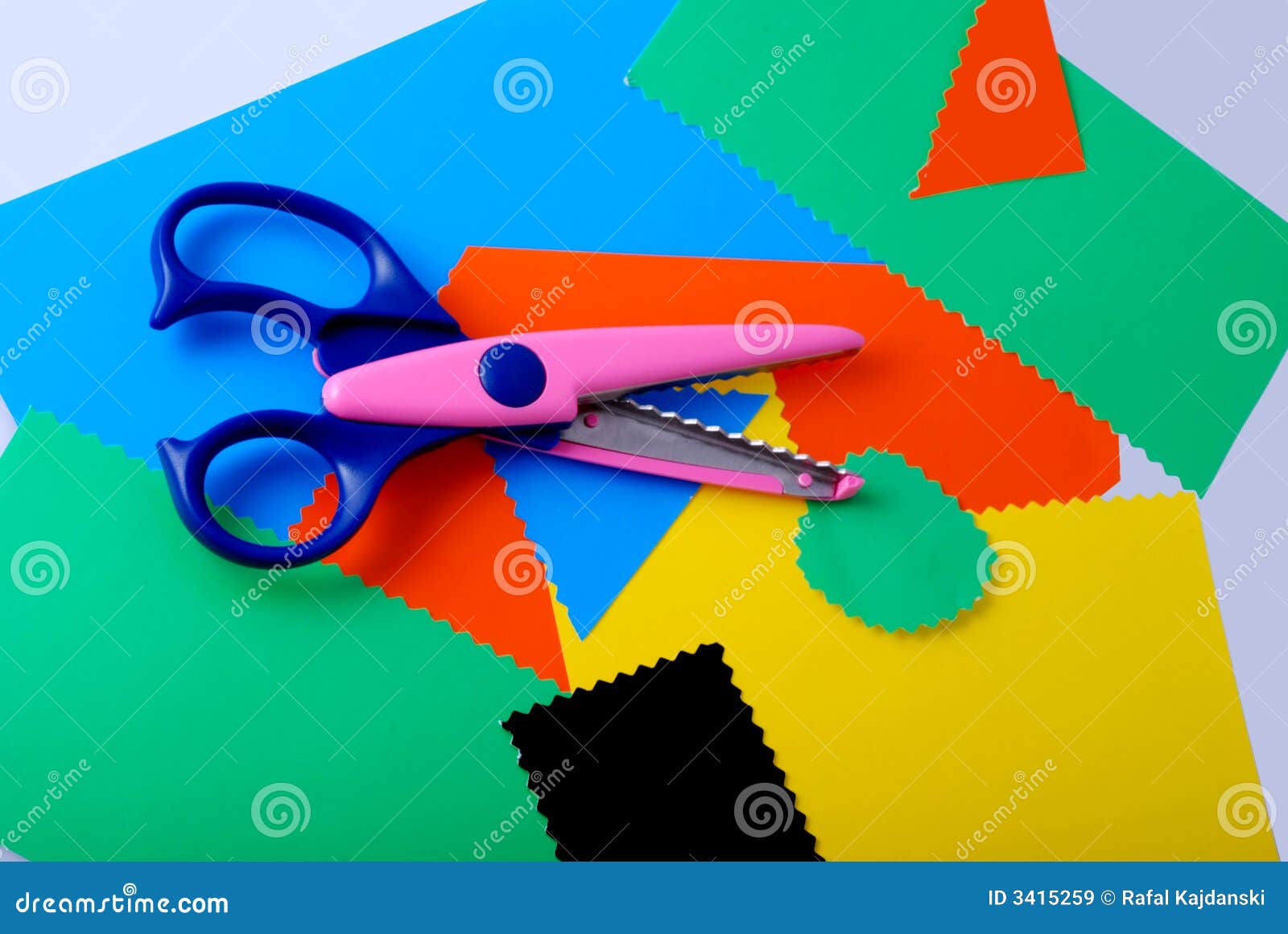 Colourful Paper and Scissors Stock Image - Image of education, blue ...