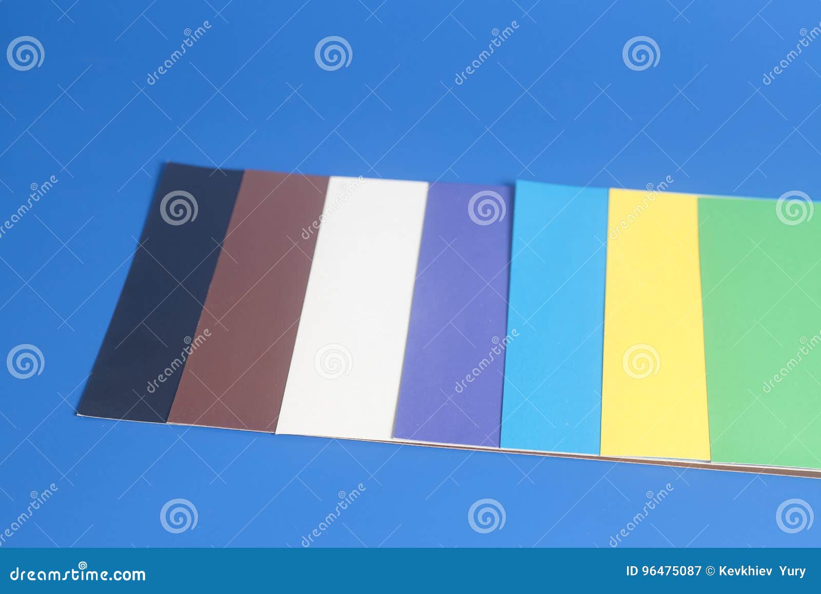 Colourful Paper Sheets on Blue Stock Image - Image of diverse, design ...