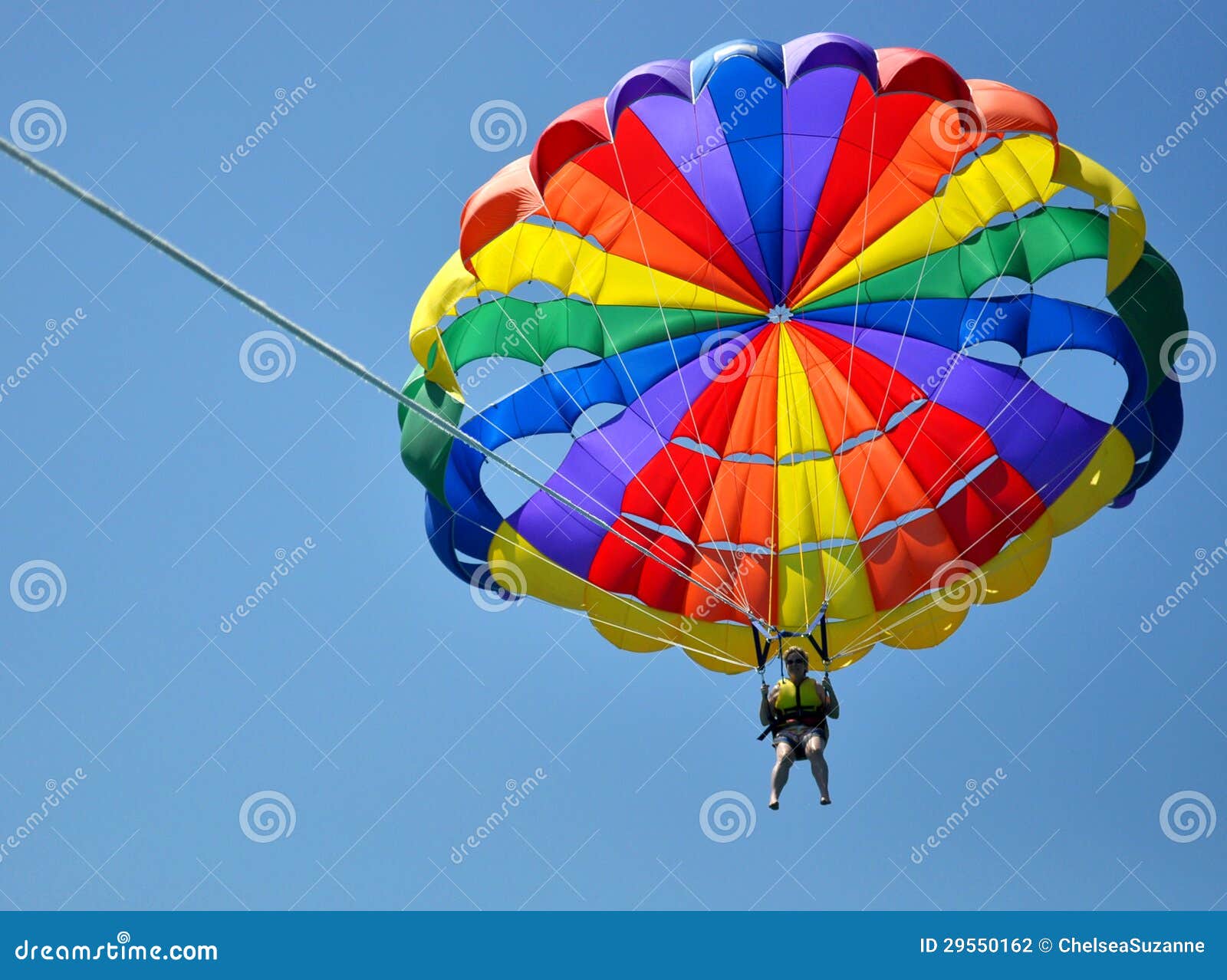 Colourful Parasail in Clear Blue Sky Stock Photo - Image of adrenalin ...