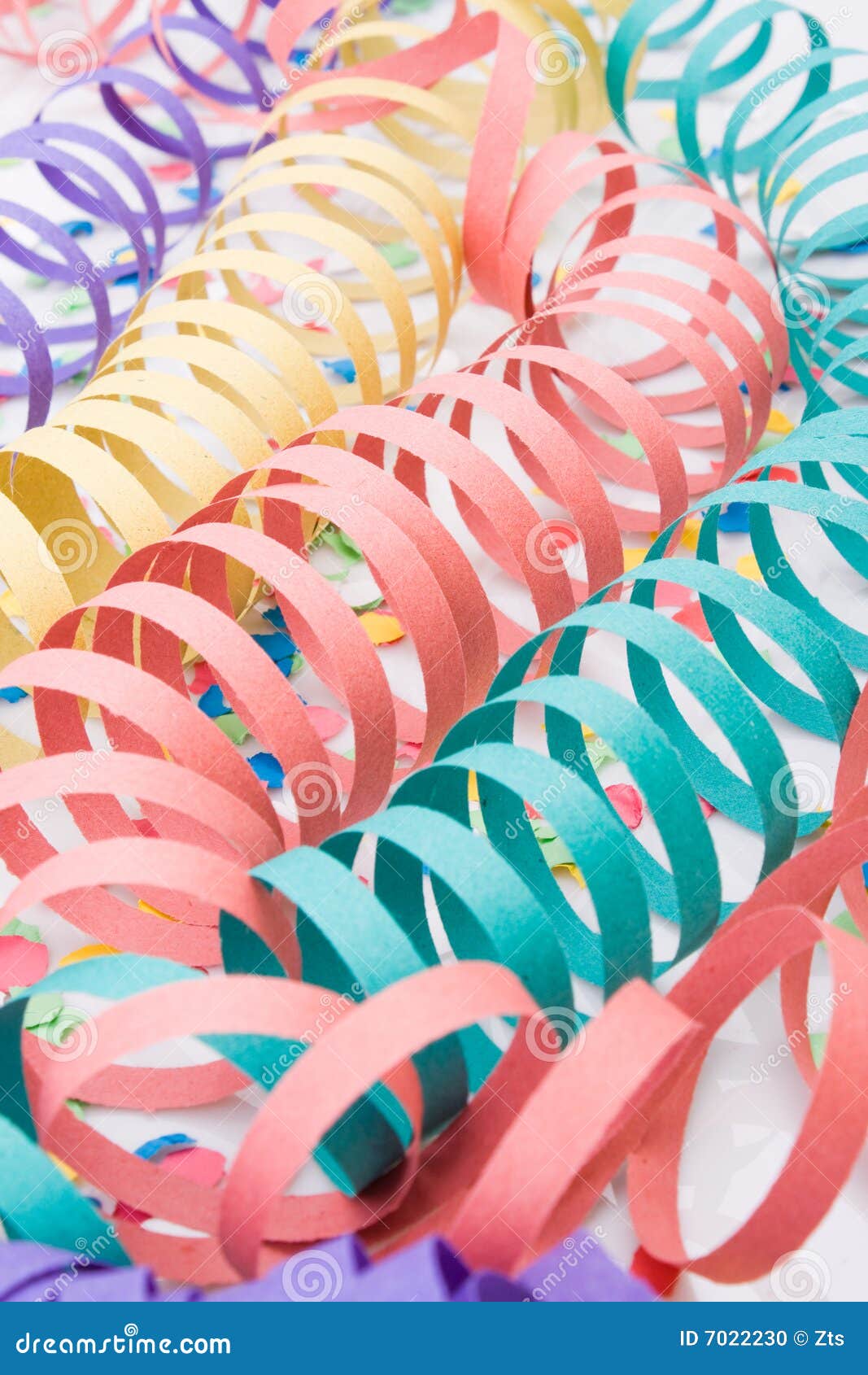 Colourful Party Paper Ribbons and Confetti Stock Photo - Image of ...