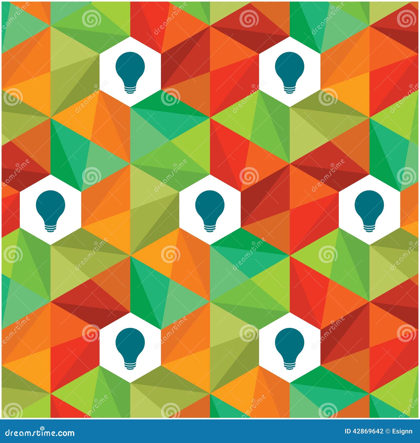 Colourful Pattern Idea with Bulb Stock Vector - Illustration of drawing ...