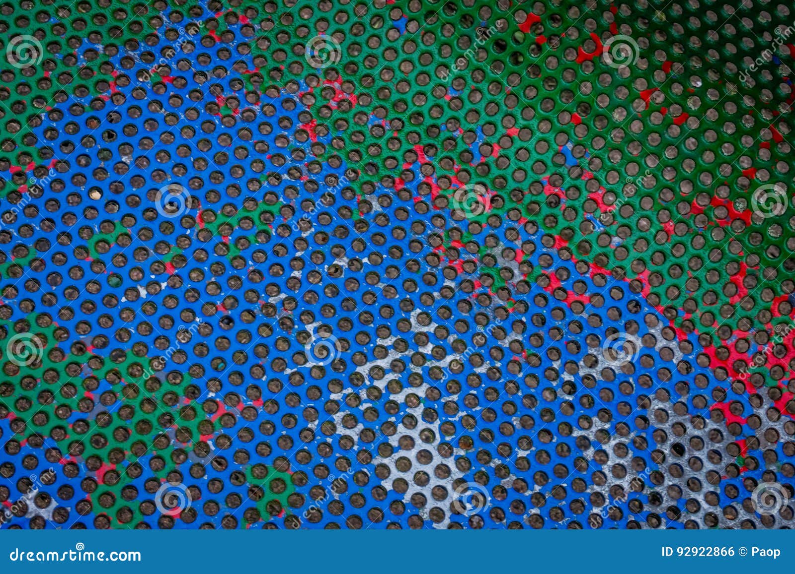 Colourful Pattern on a Metal Bench Stock Photo - Image of details ...